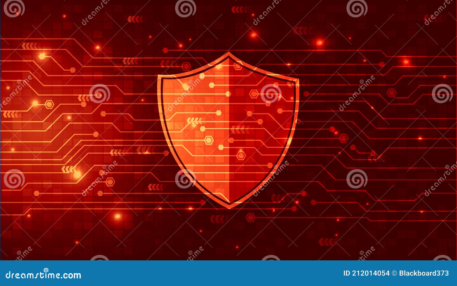 Protect and Security Concept. Digital Shield on Abstract Technology ...