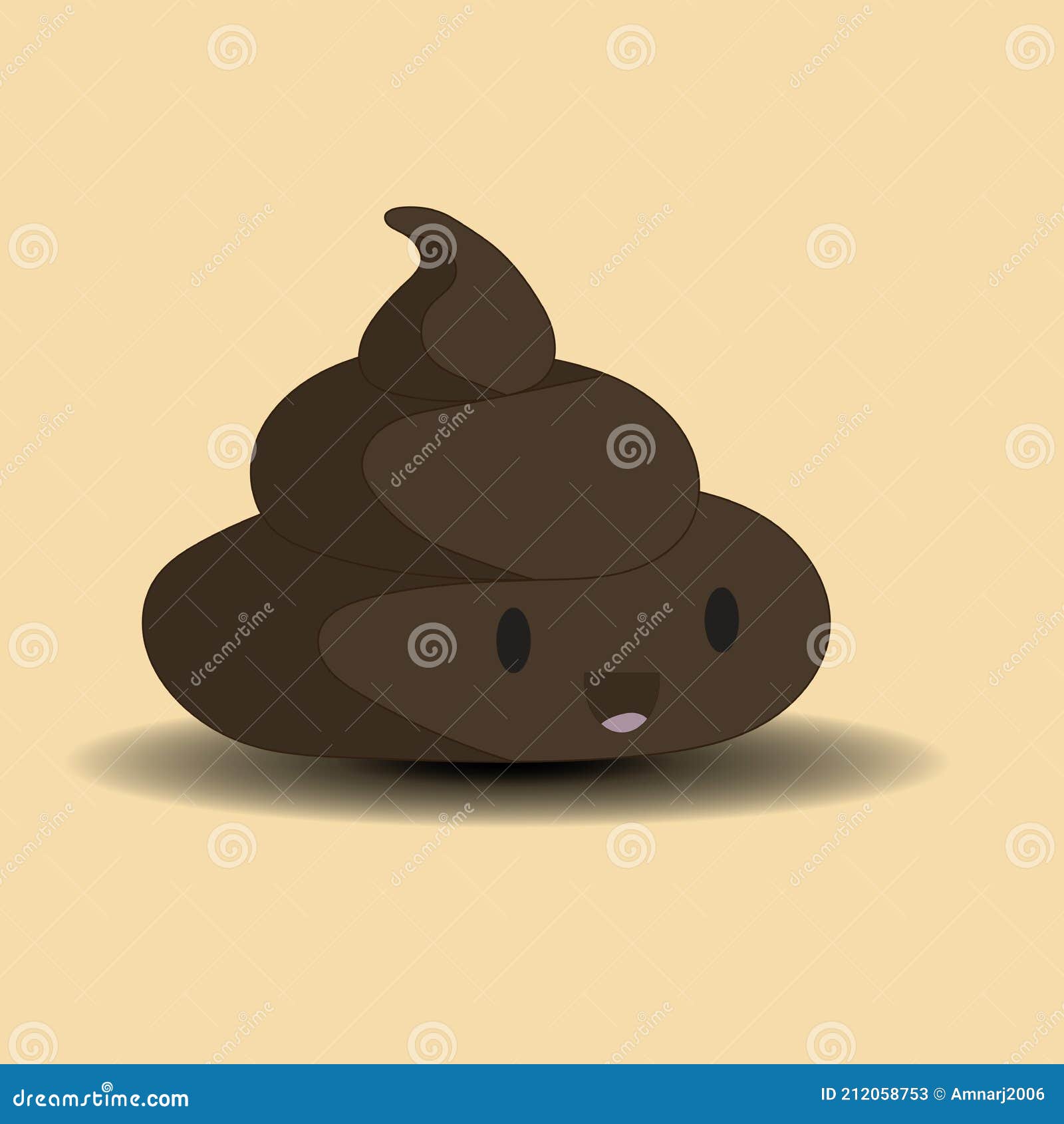 PrintShit Icon with Smiling Face Cartoon Symbol or Emoji Stock Vector ...