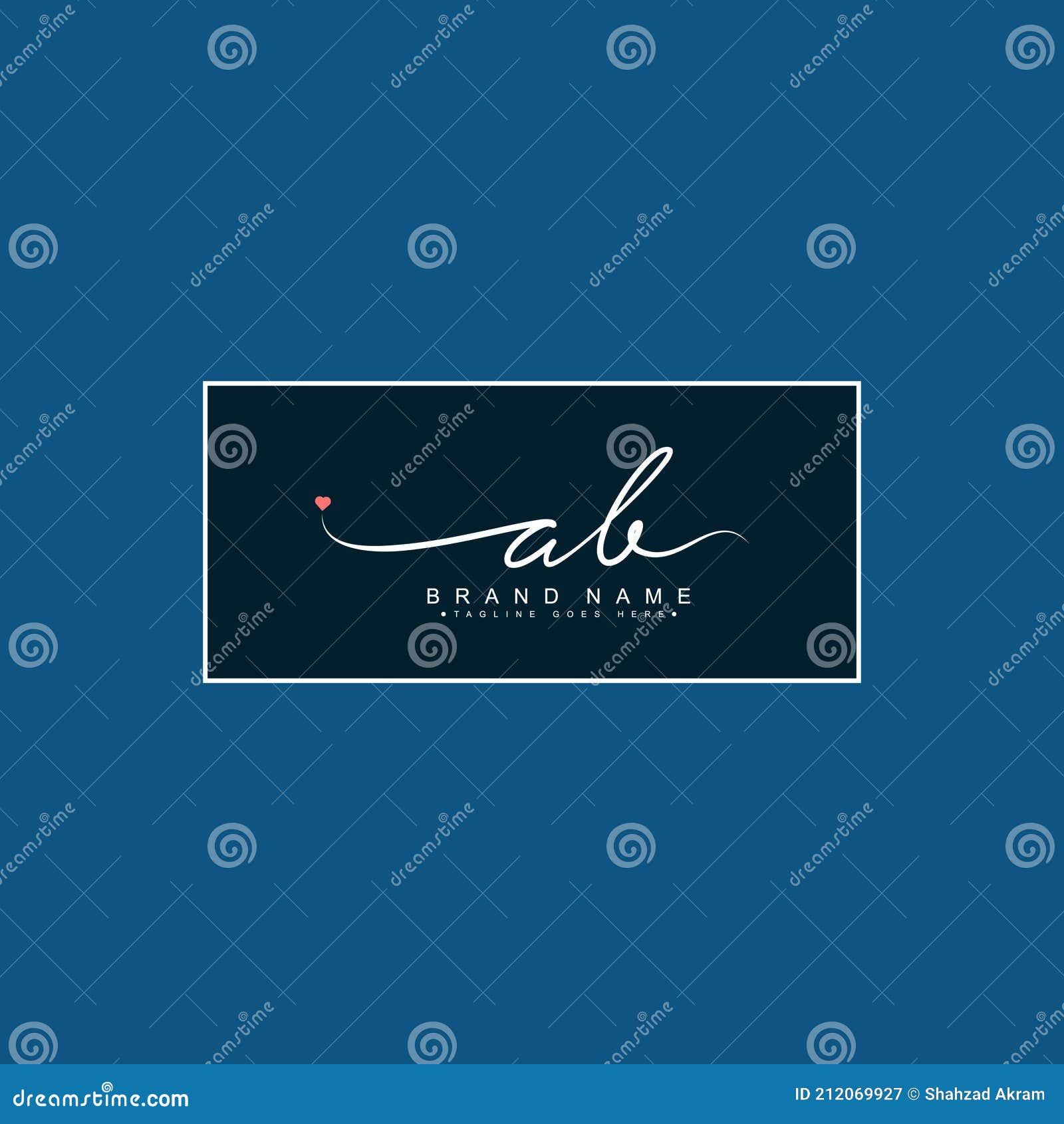 Initial Letter AB Logo - Handwritten Signature Style Stock Vector ...