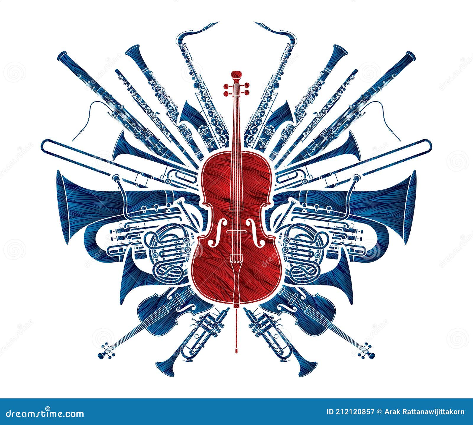 Orchestra Instruments Set Cartoon Graphic Vector Stock Vector ...
