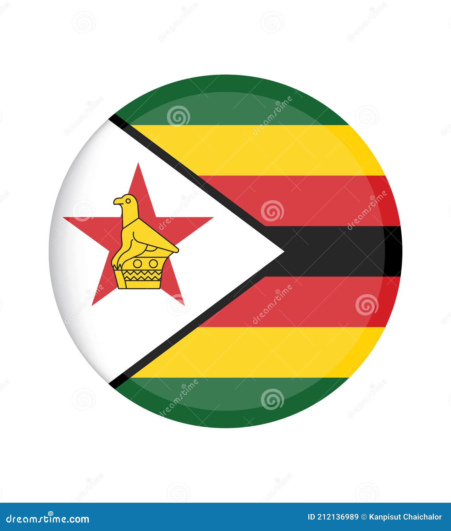 National Zimbabwe Flag, Official Colors and Proportion Correctly ...