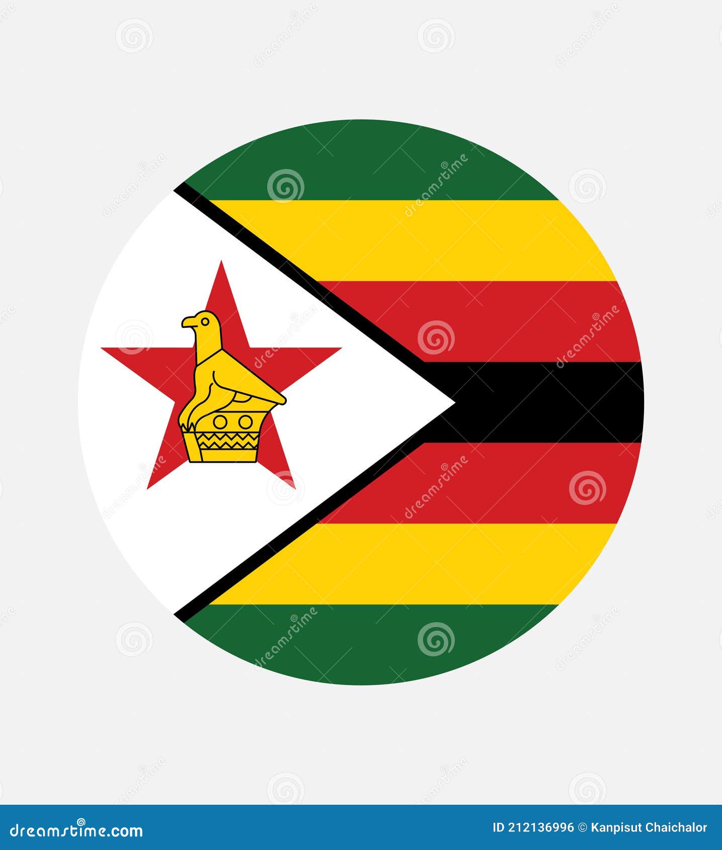 National Zimbabwe Flag, Official Colors and Proportion Correctly ...