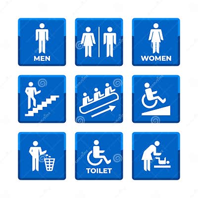 Public Places Signs Board Symbol Stock Vector - Illustration of design ...