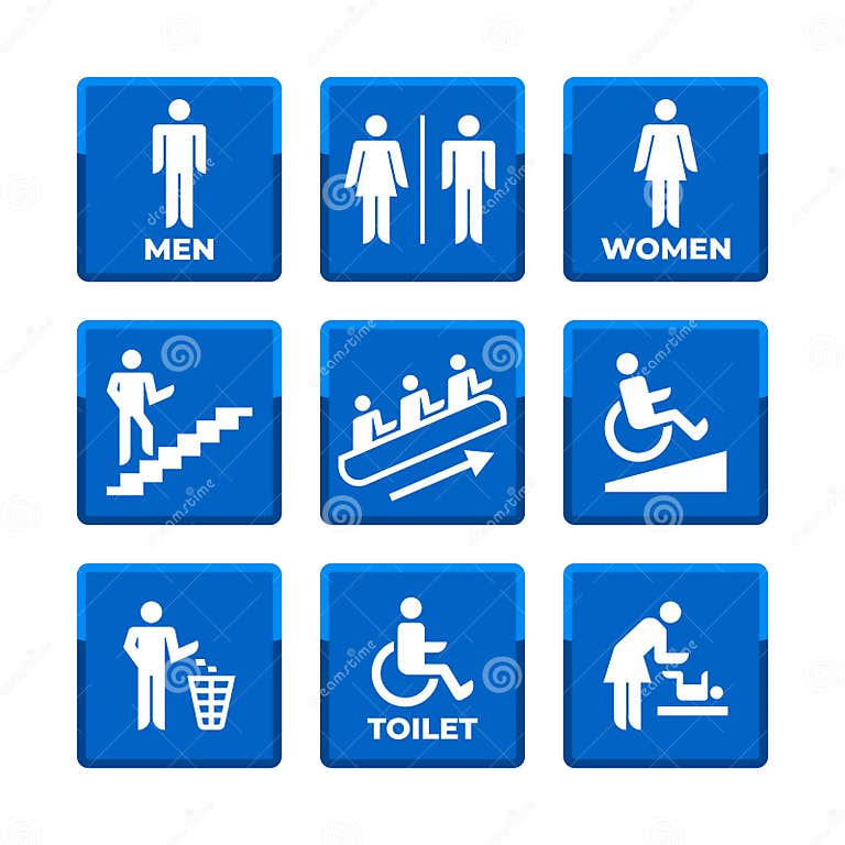 Public Places Signs Board Symbol Stock Vector - Illustration of design ...