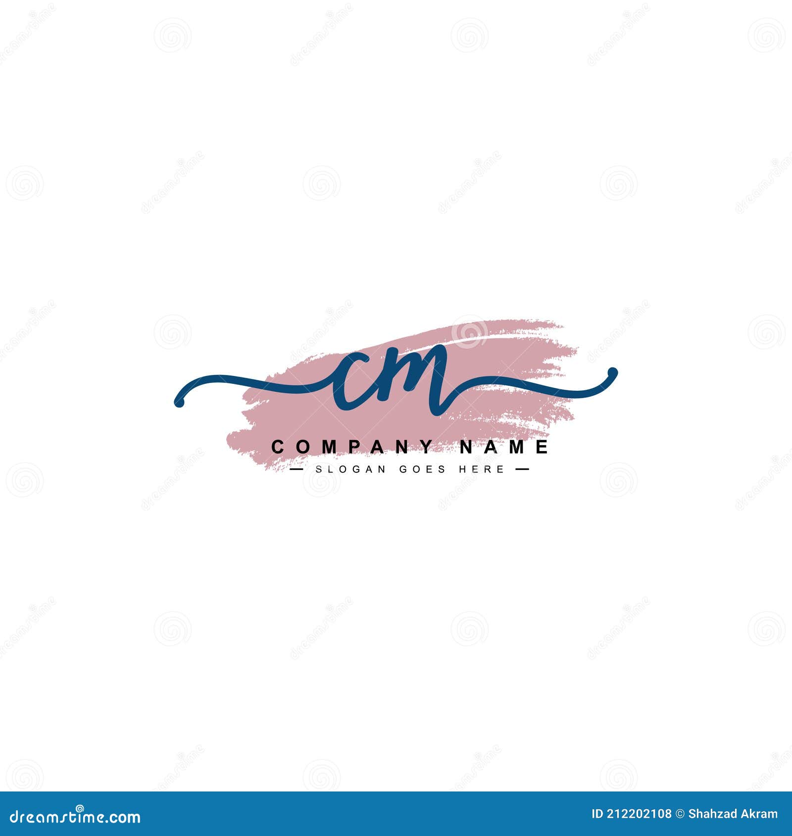 Handwritten Signature Logo for Initial Letter CM Stock Vector ...