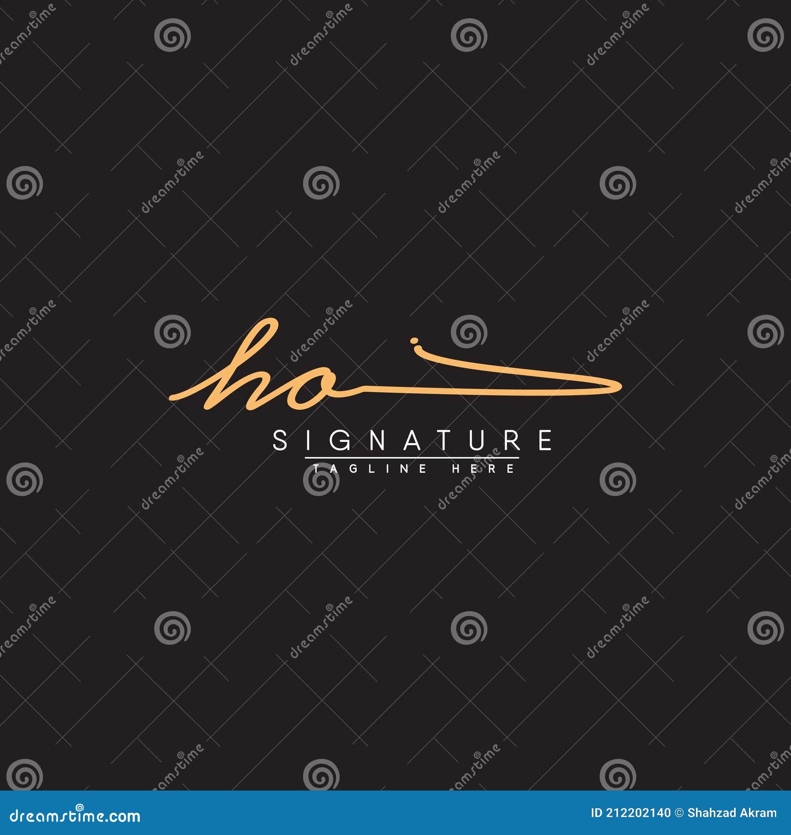 HO Initial Letter Logo - Hand Drawn Signature Style Stock Vector ...
