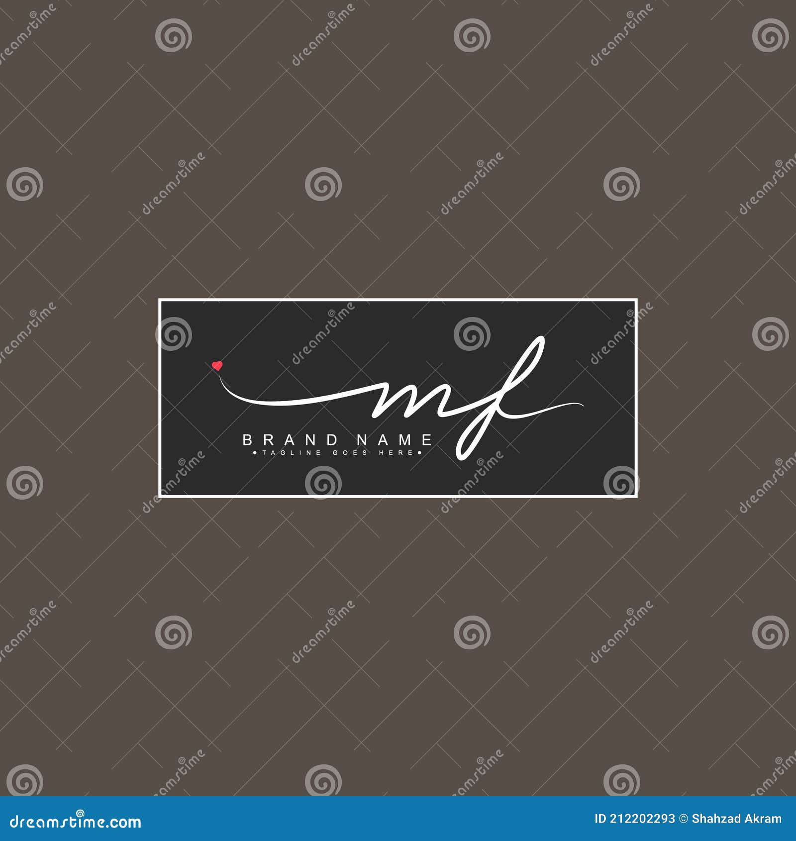 Initial Letter MF Logo - Handwritten Signature Style Stock Vector ...