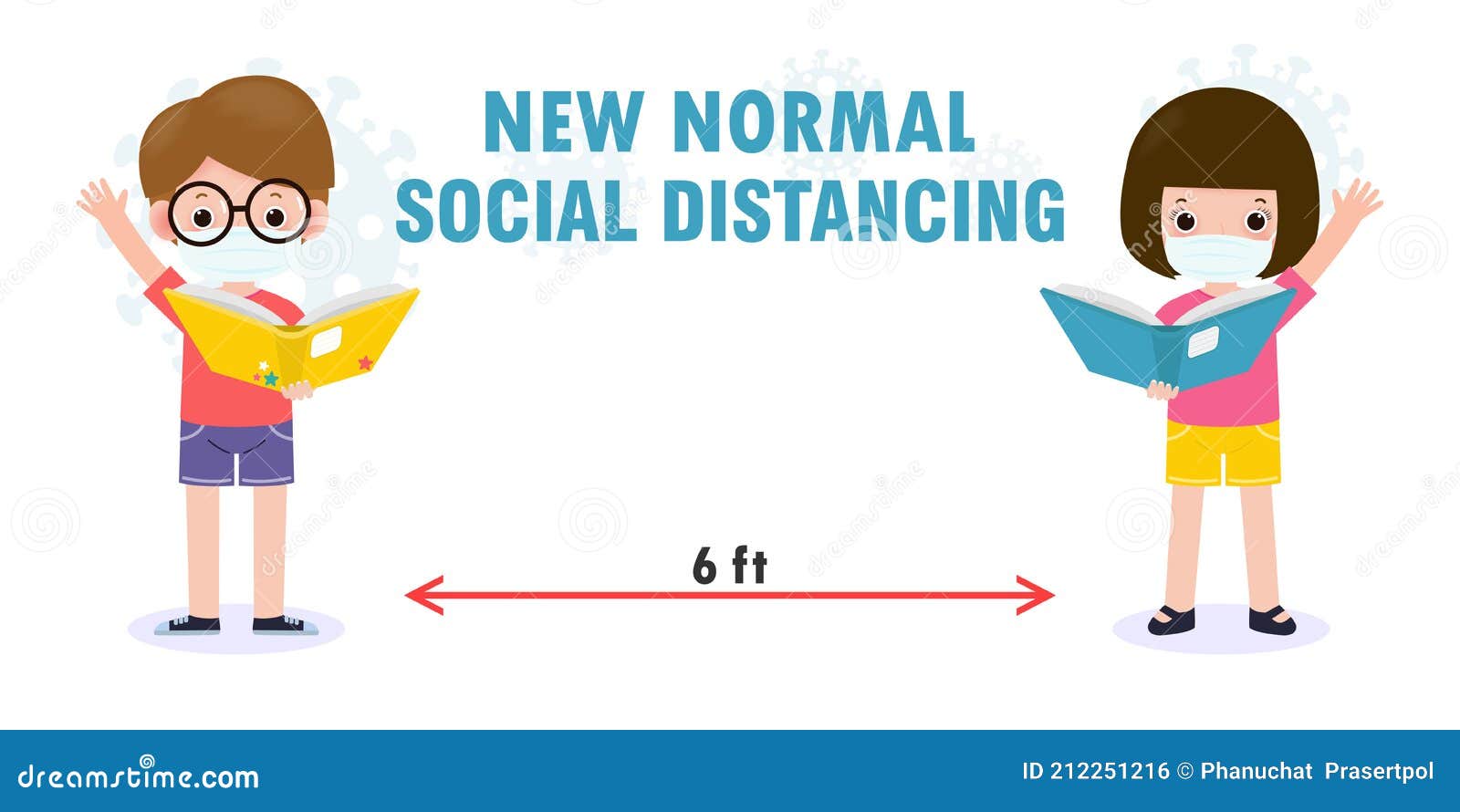 Back To School for New Normal Lifestyle Concept, Social Distancing ...
