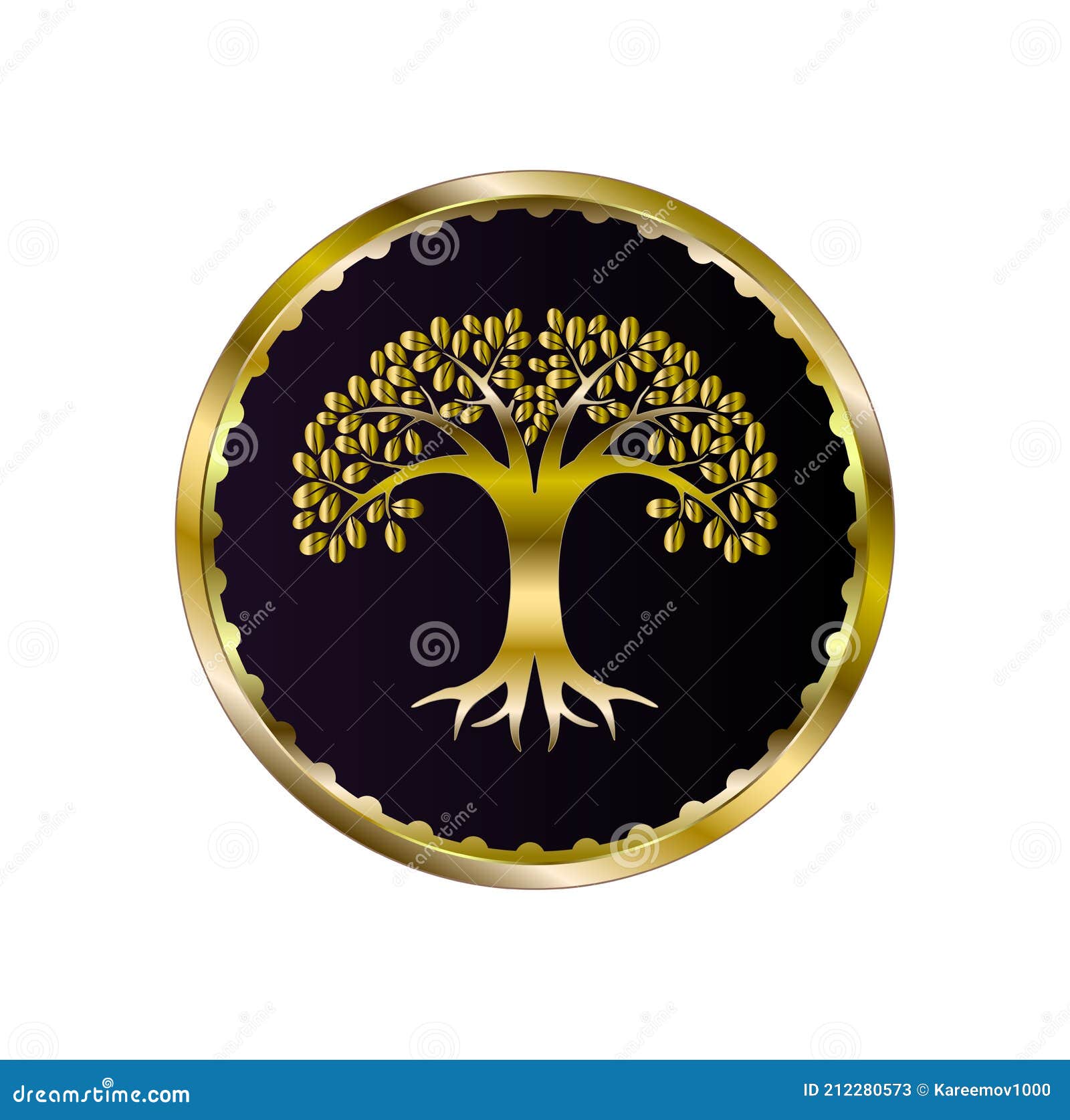 Printable Golden Tree Logo Designs Stock Vector - Illustration of ...