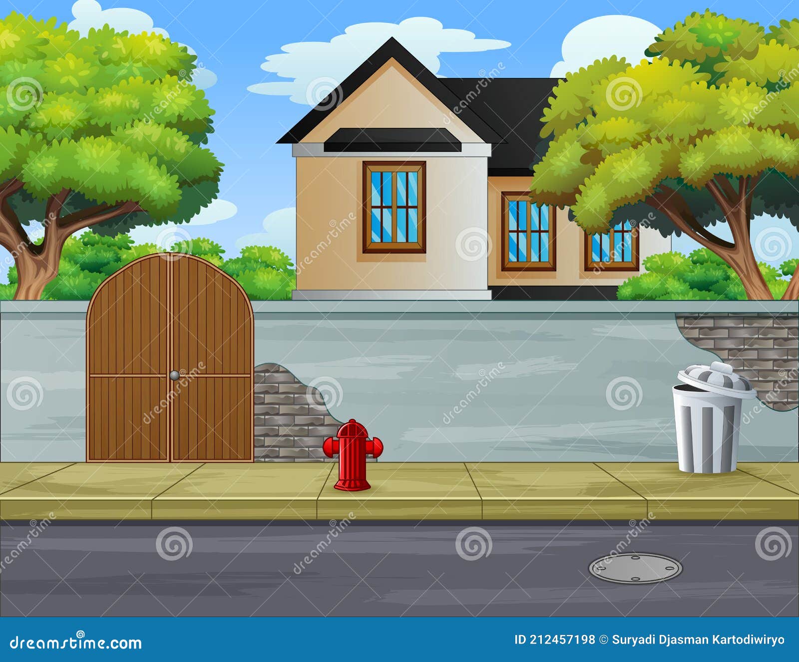 Suburban Neighborhood Border Vector Illustration | CartoonDealer.com ...