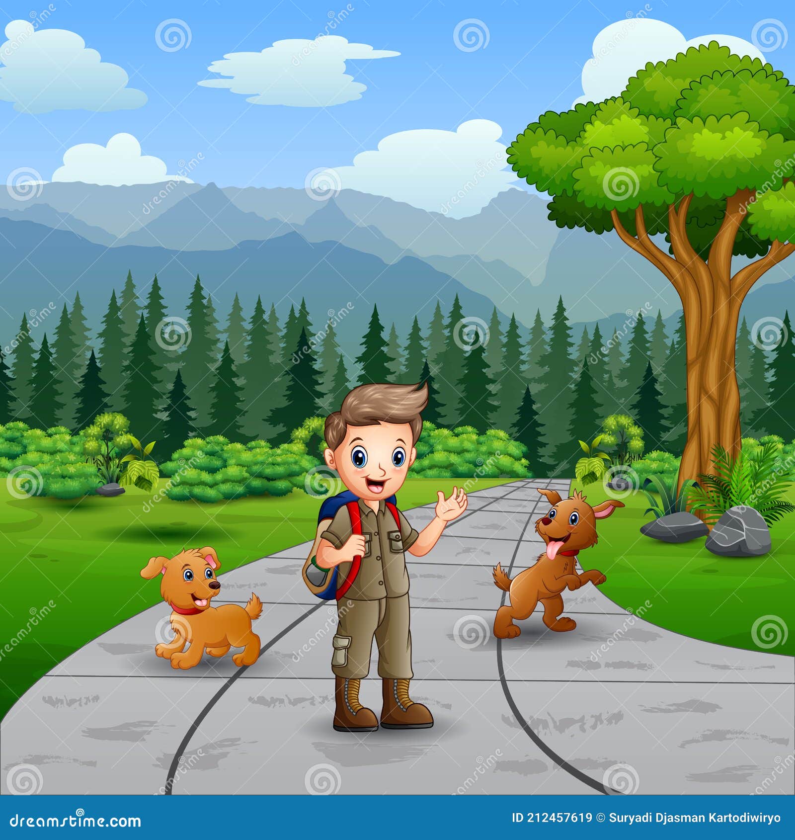 Young Boy Scout Cartoon Doing A Hand Sign Vector Illustration ...