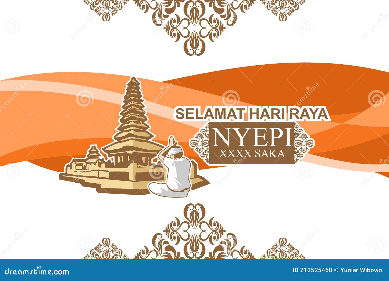 Happy Nyepi Day, Vector Illustration. Stock Vector - Illustration of ...
