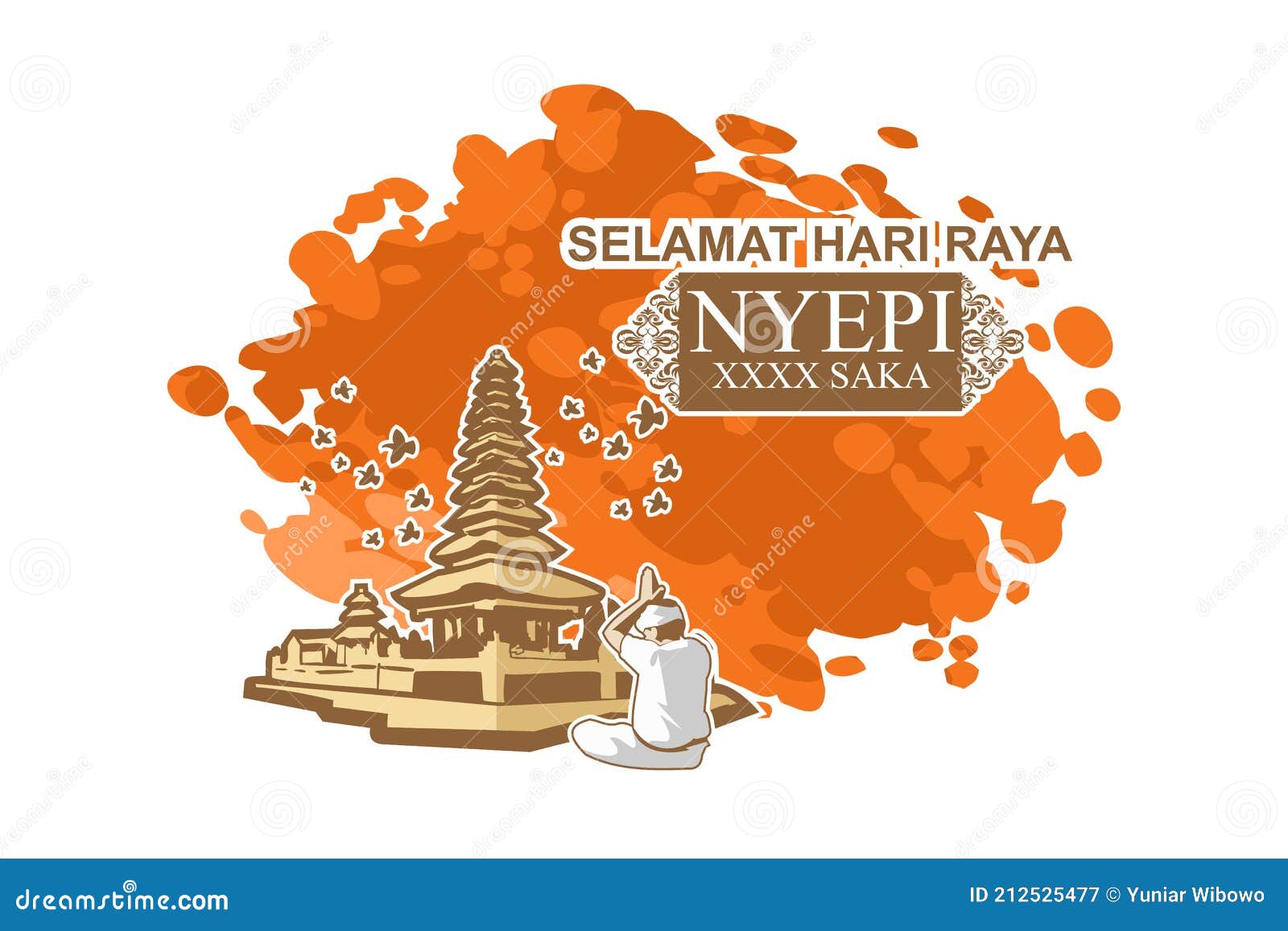 Happy Nyepi Day, Vector Illustration. Stock Vector - Illustration of ...