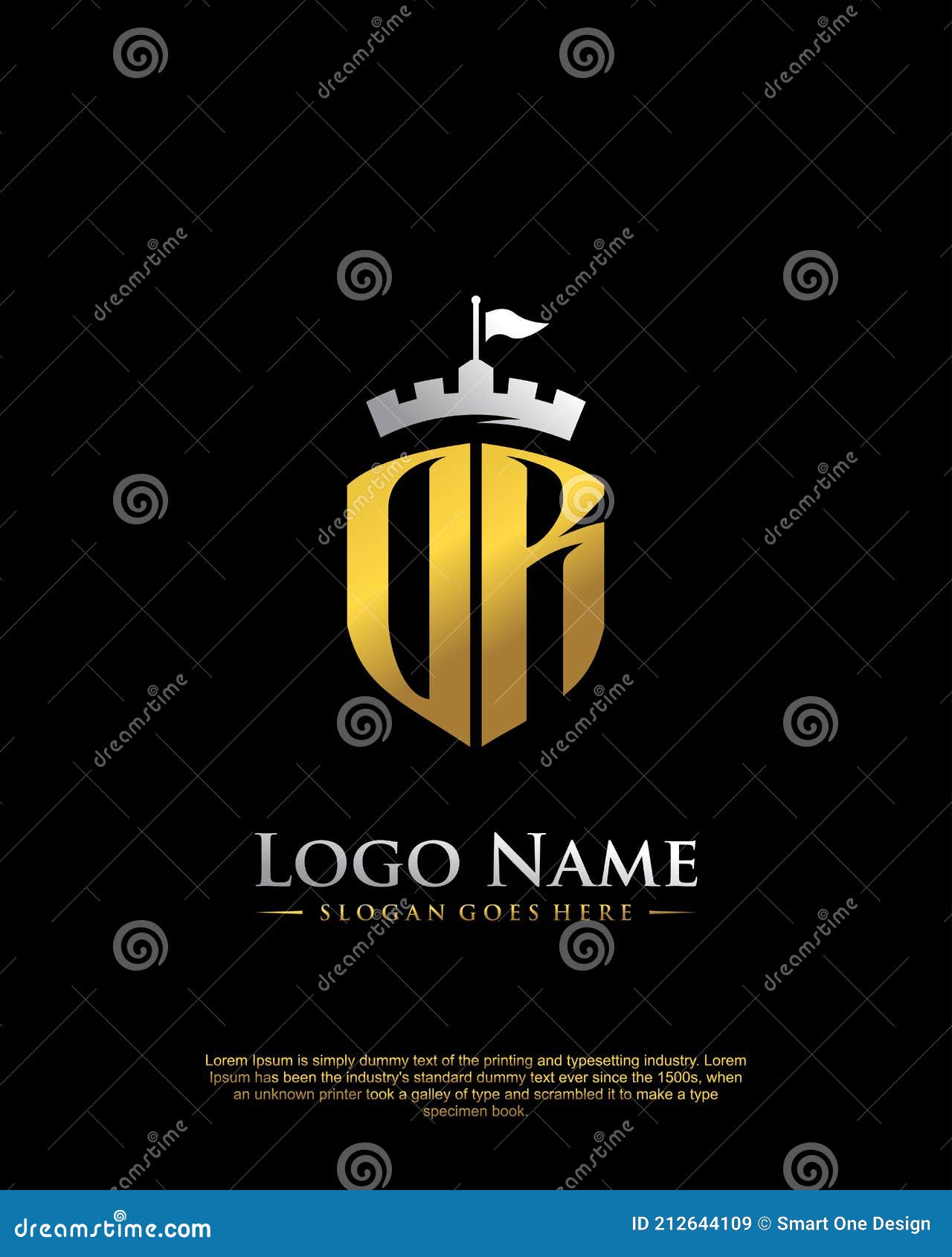 Initial or Letter with Shield Style Logo Template Vector Stock Vector ...