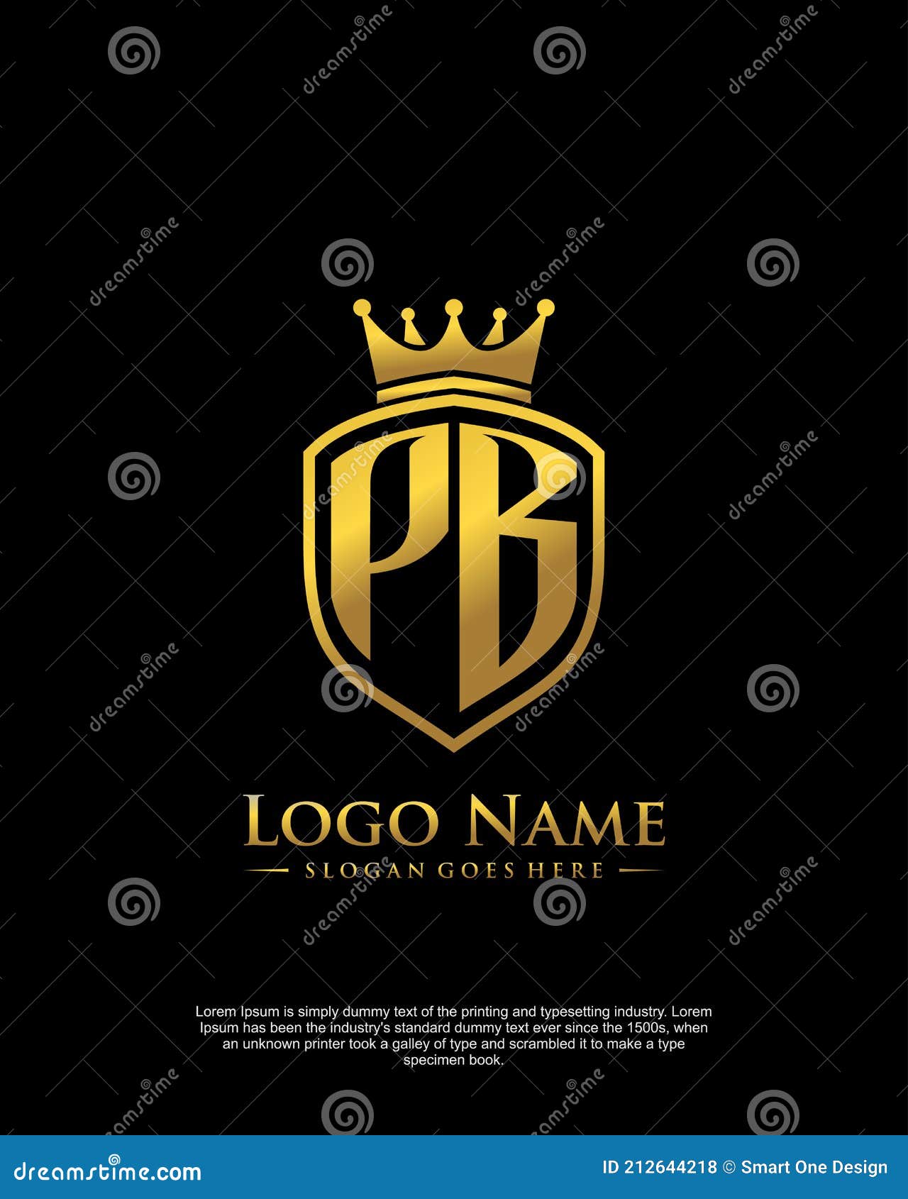 Initial PB Letter with Shield Style Logo Template Vector Stock Vector ...