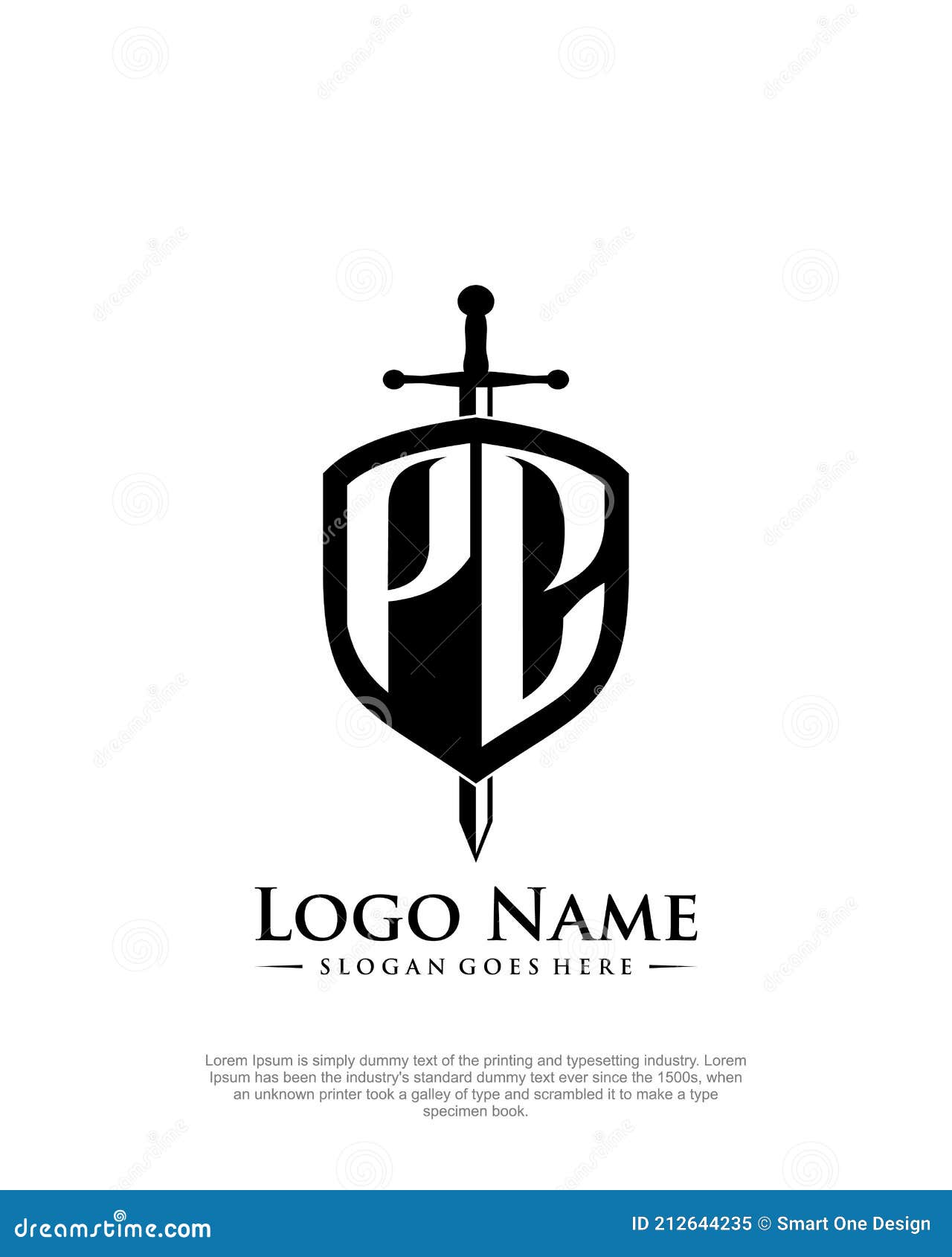 Initial PC Letter with Shield Style Logo Template Vector Stock Vector ...