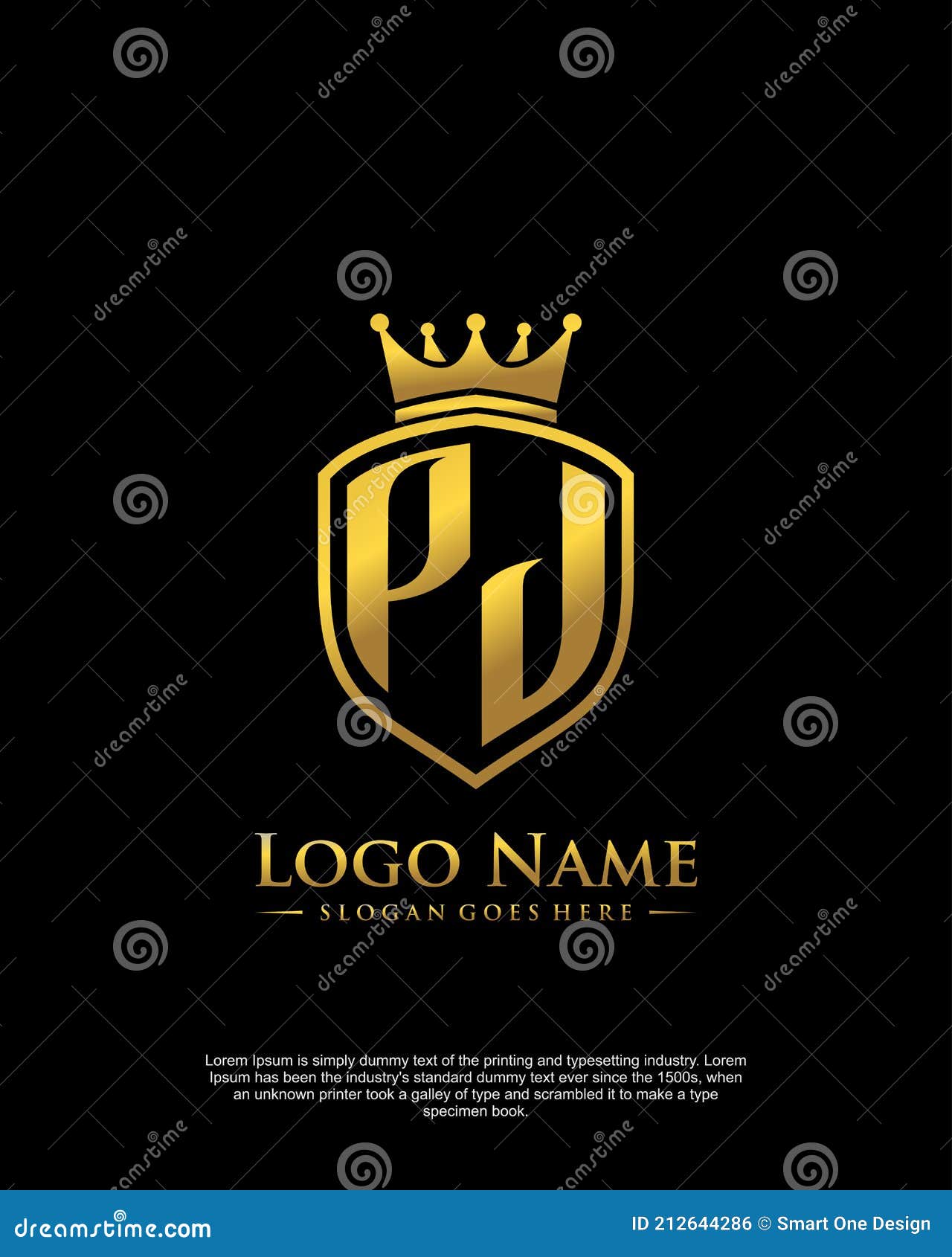 Initial PJ Letter with Shield Style Logo Template Vector Stock Vector ...