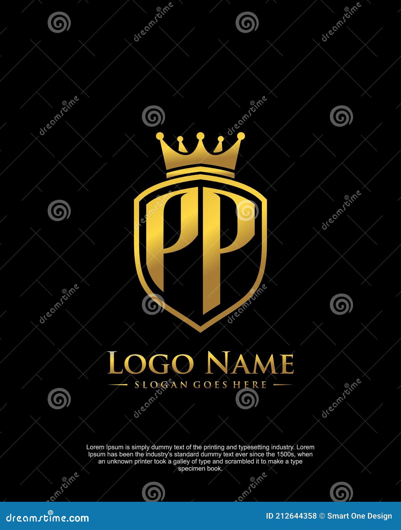Initial PP Letter with Shield Style Logo Template Vector Stock Vector ...