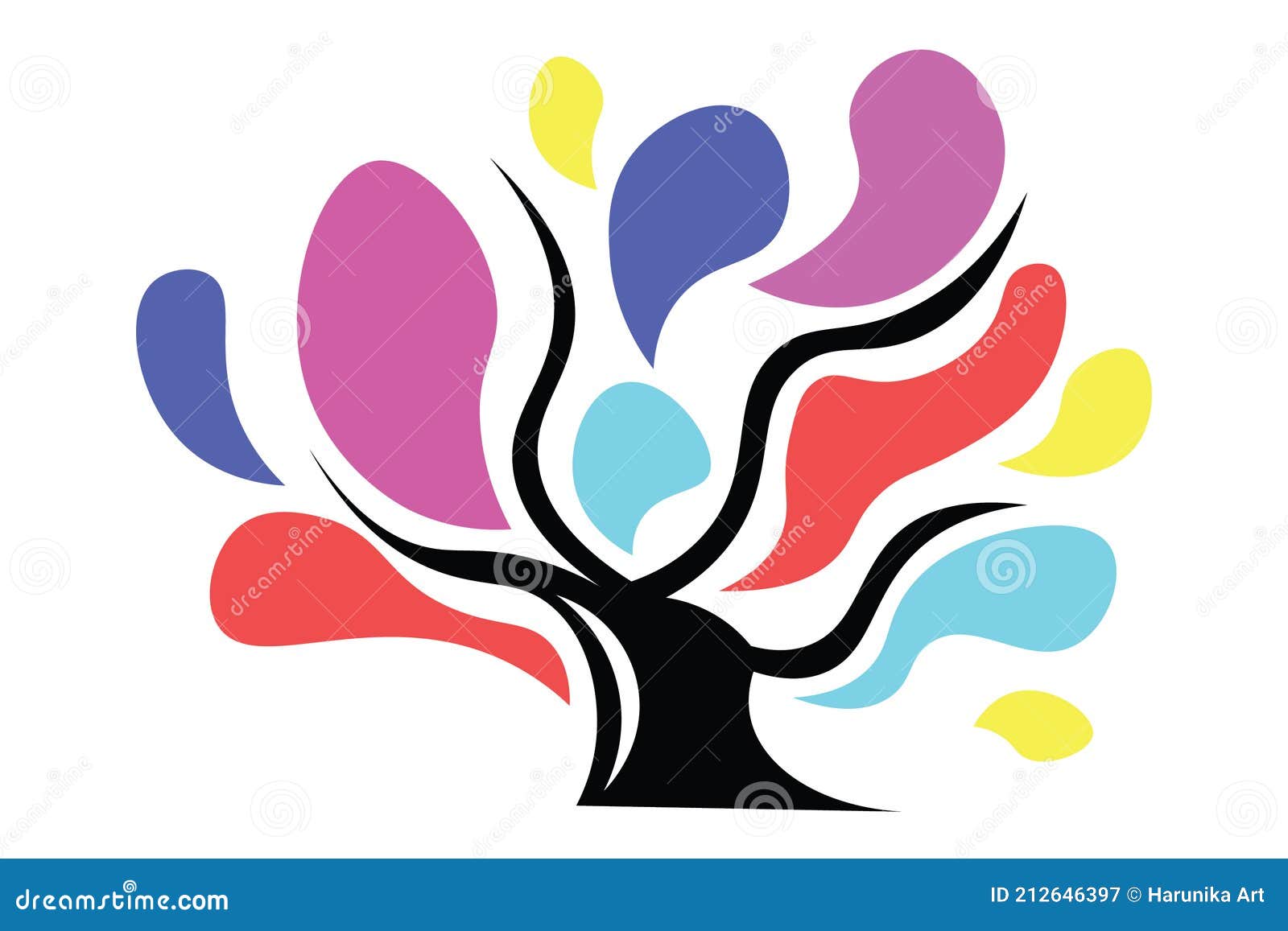 Vector Illustration of Beautiful Rainbow Tree Stock Vector ...