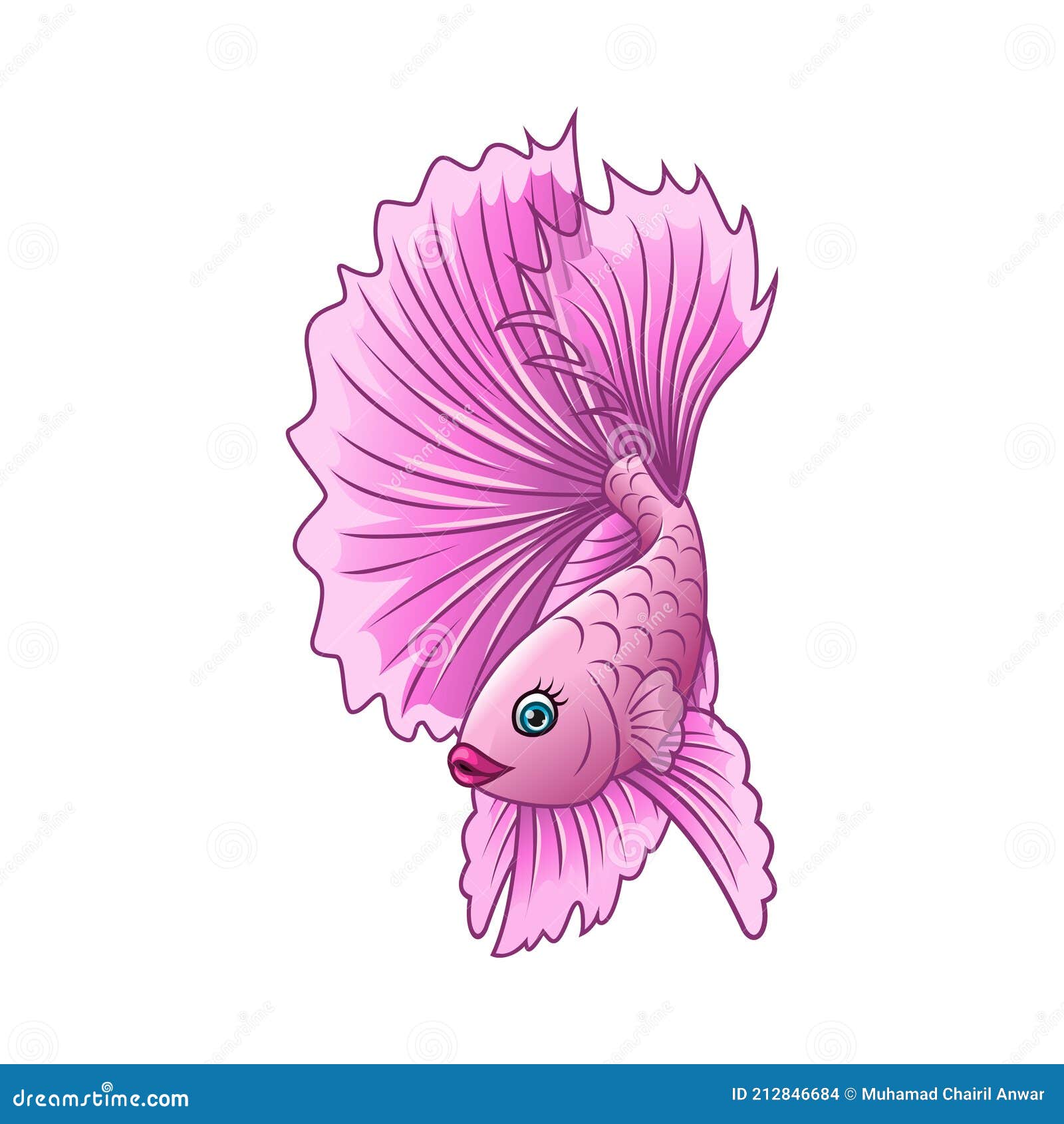 Cartoon Red Betta Fish, Siamese Fighting Fish, Betta Splendens Crown ... Cartoon Red Betta Fish, Siamese Fighting Fish, Betta Splendens Crown ...