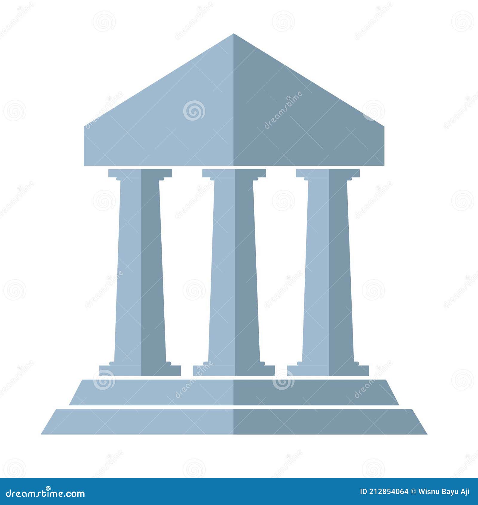 Three Pillar Rome Building Symbol Stock Vector - Illustration of ...