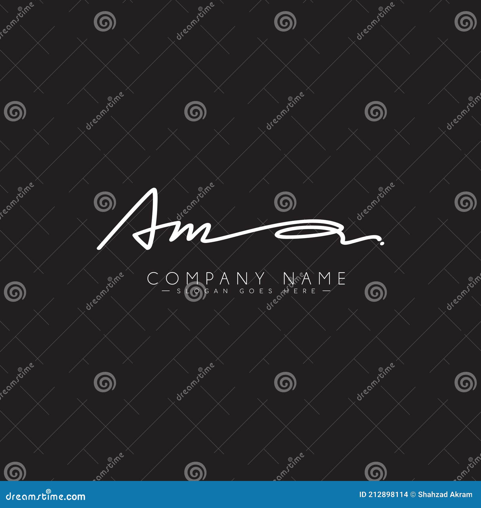 Initial Letter am Logo - Handwritten Signature Style Logo Stock Vector ...