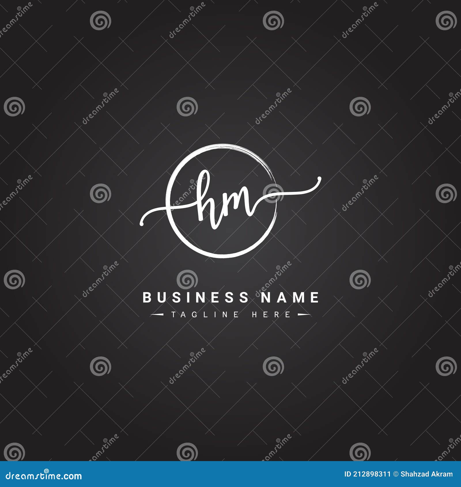 Initial Letter HM Logo - Handwritten Signature Logo Stock Vector ...
