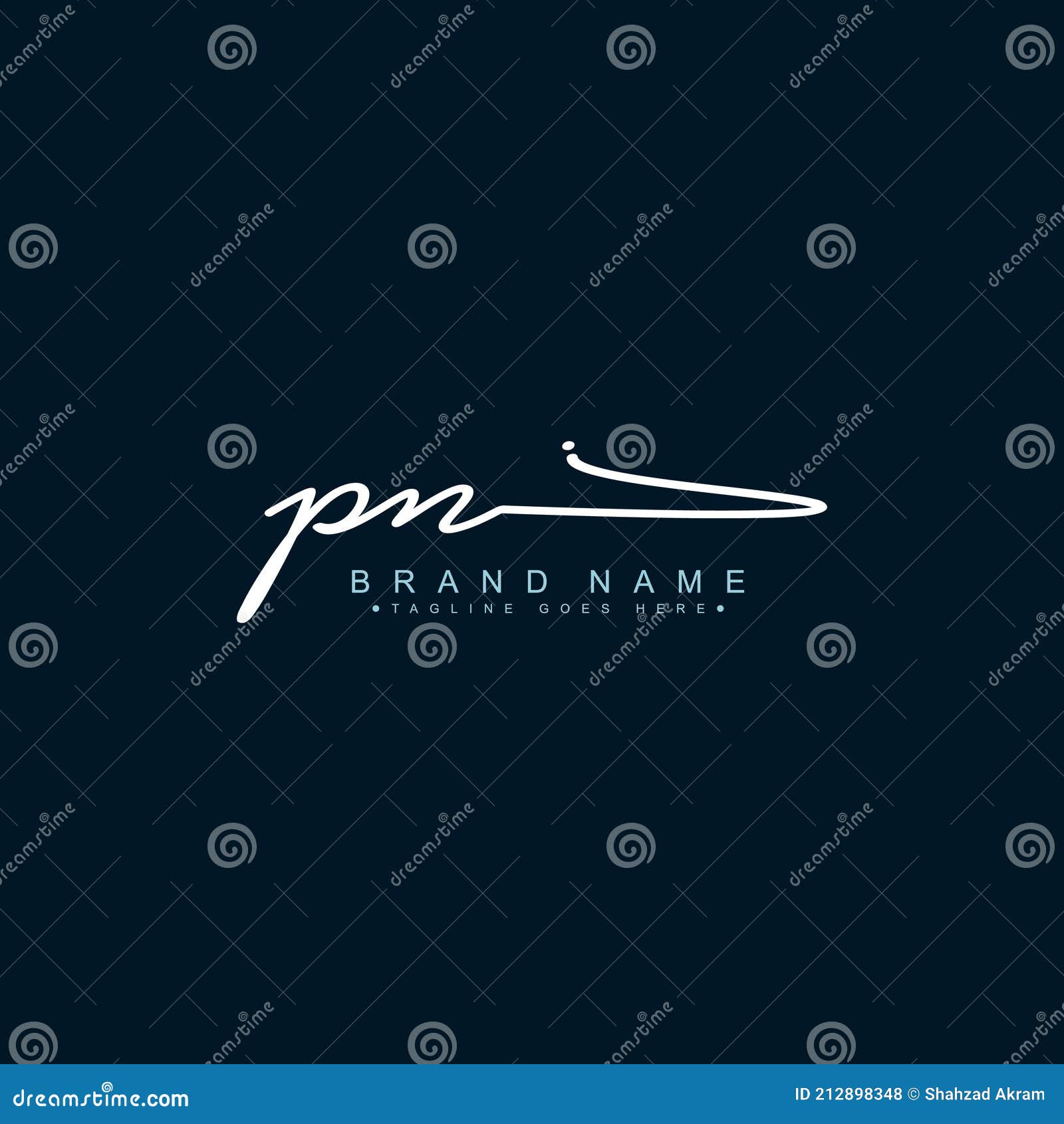 Initial Letter PN Logo - Handwritten Signature Logo Stock Vector ...