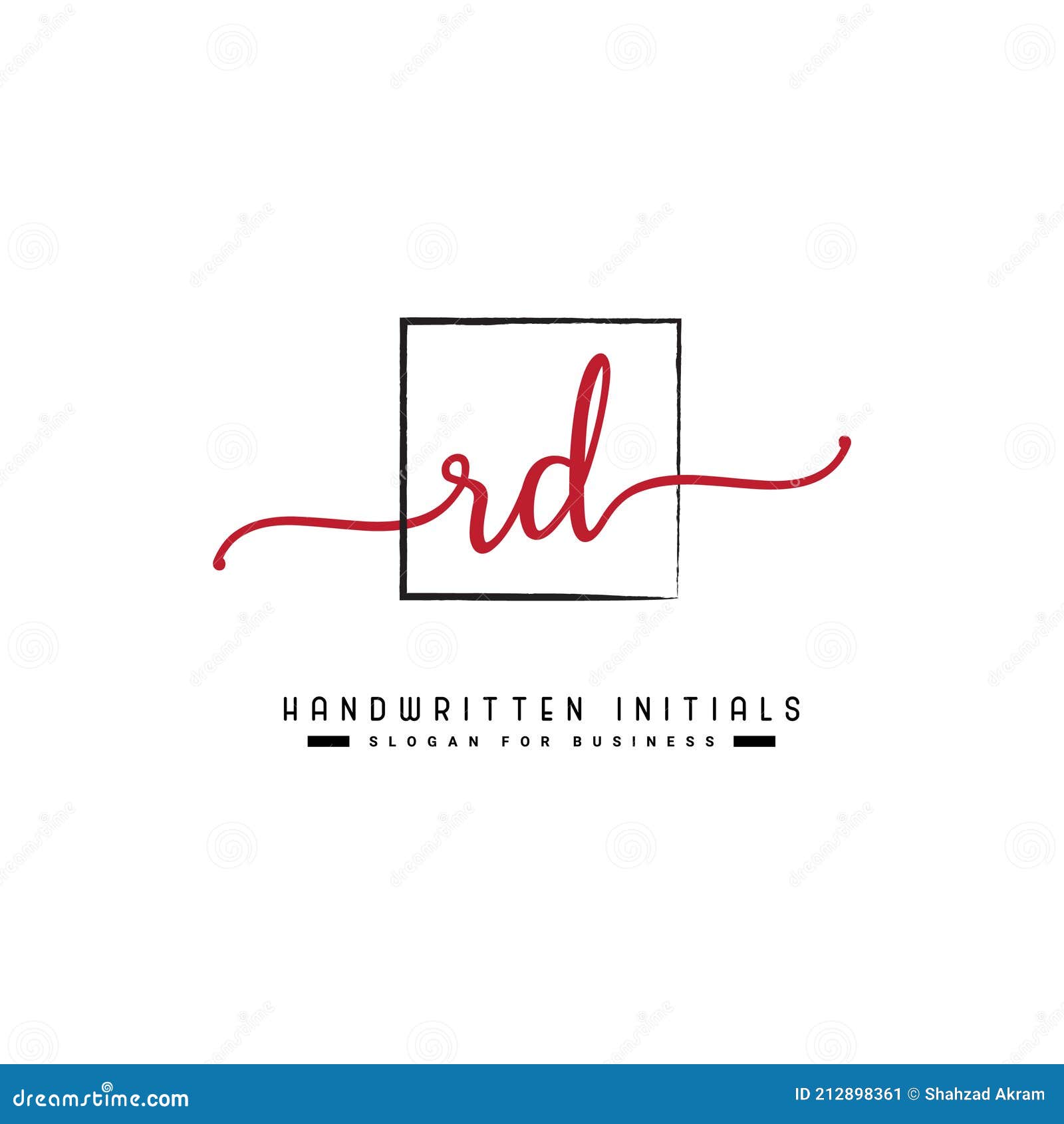 Initial Letter RD Logo - Handwritten Signature Logo Stock Vector ...