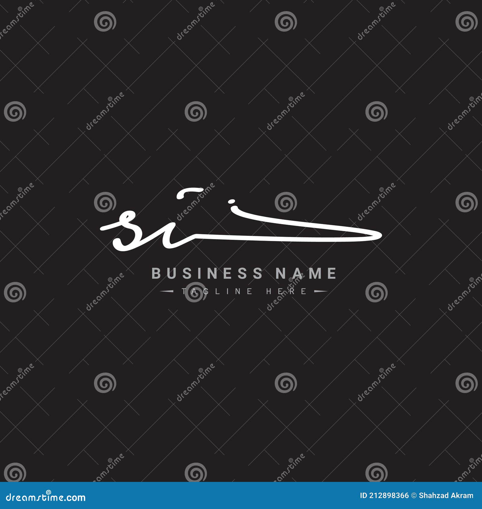 Initial Letter SI Logo - Handwritten Signature Logo Stock Vector ...