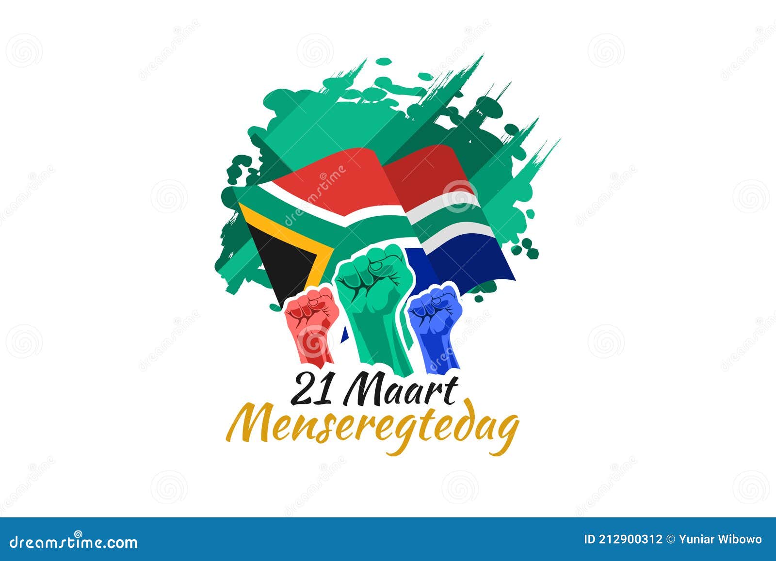 Translation: March 21.Human Rights Day Menseregtedag. Stock Vector ...