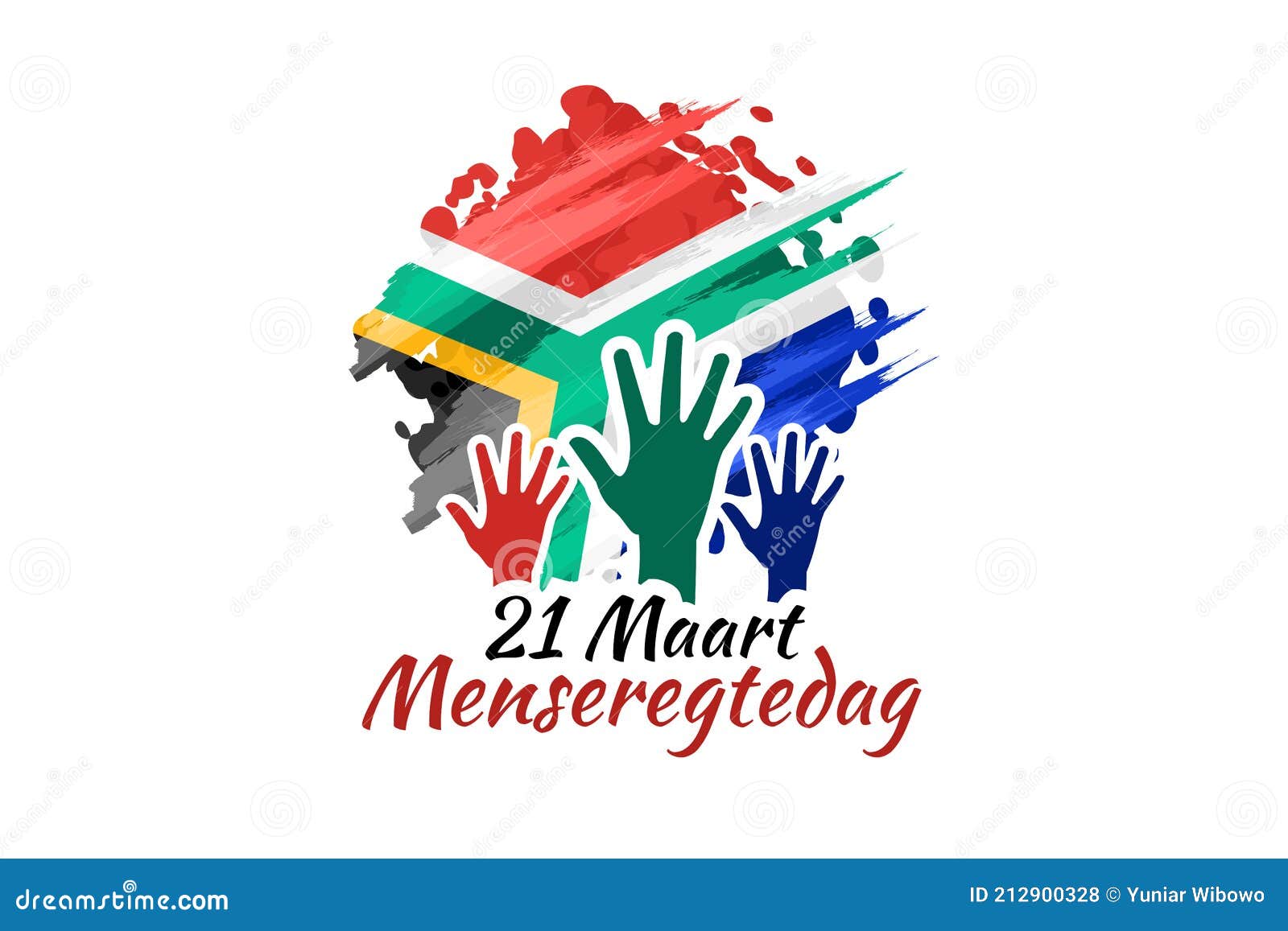 Translation: March 21.Human Rights Day Menseregtedag. Stock Vector ...