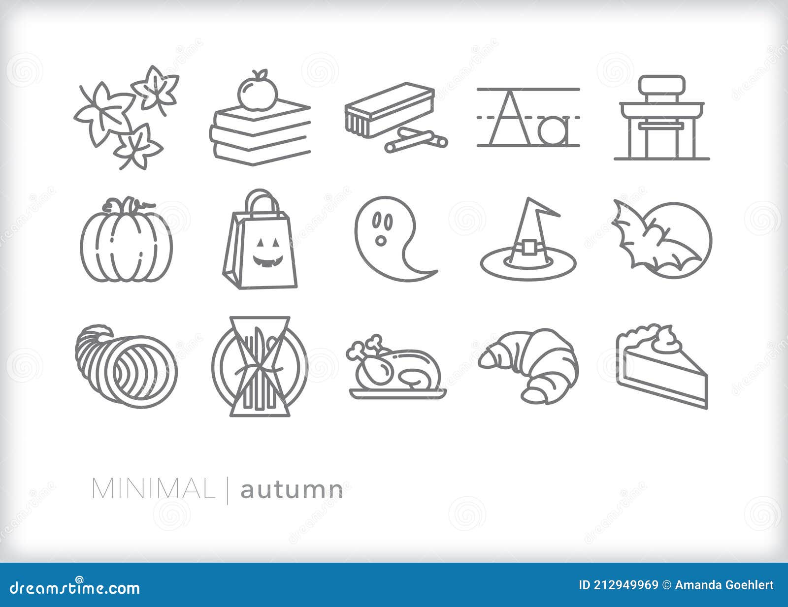 Autumn Icon Set for the Fall Months of the Year Stock Vector ...