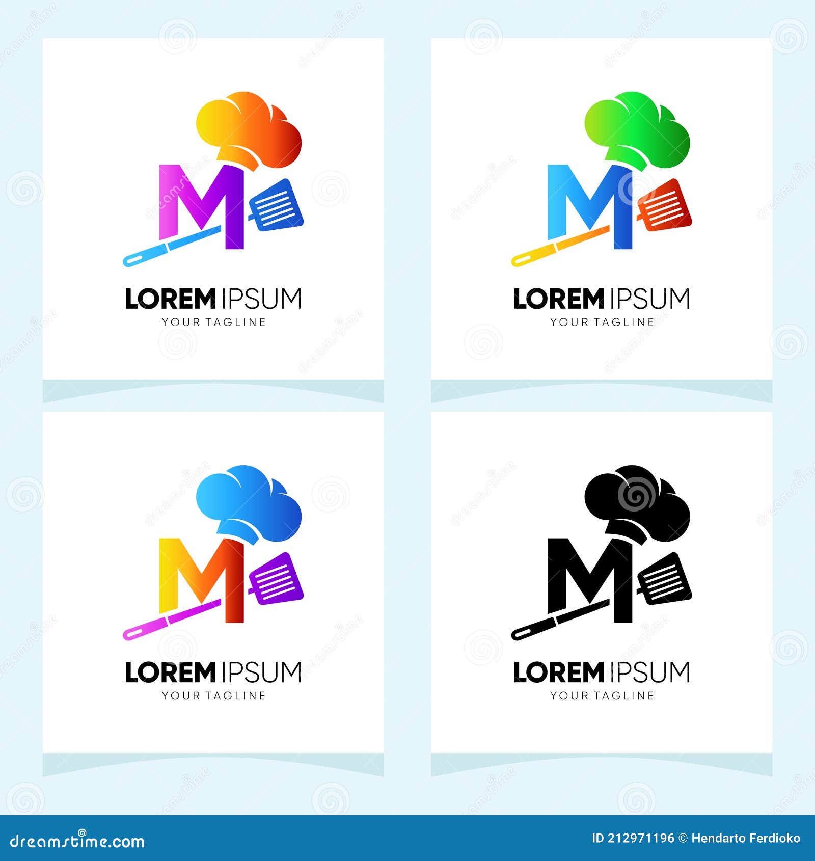 Letter M Chef Hat with Spatula Logo Design Vector Icon Graphic Stock ...