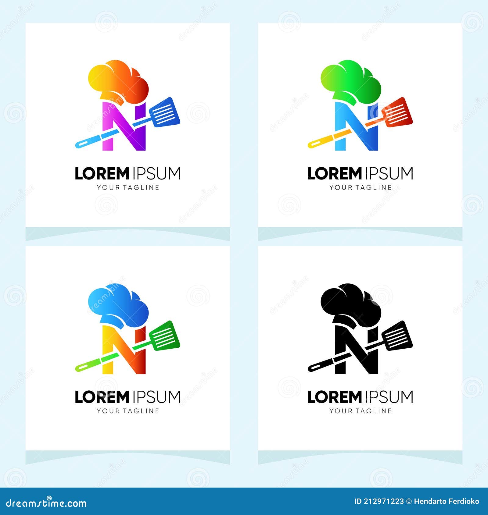 Letter N Chef Hat with Spatula Logo Design Vector Icon Graphic Stock ...