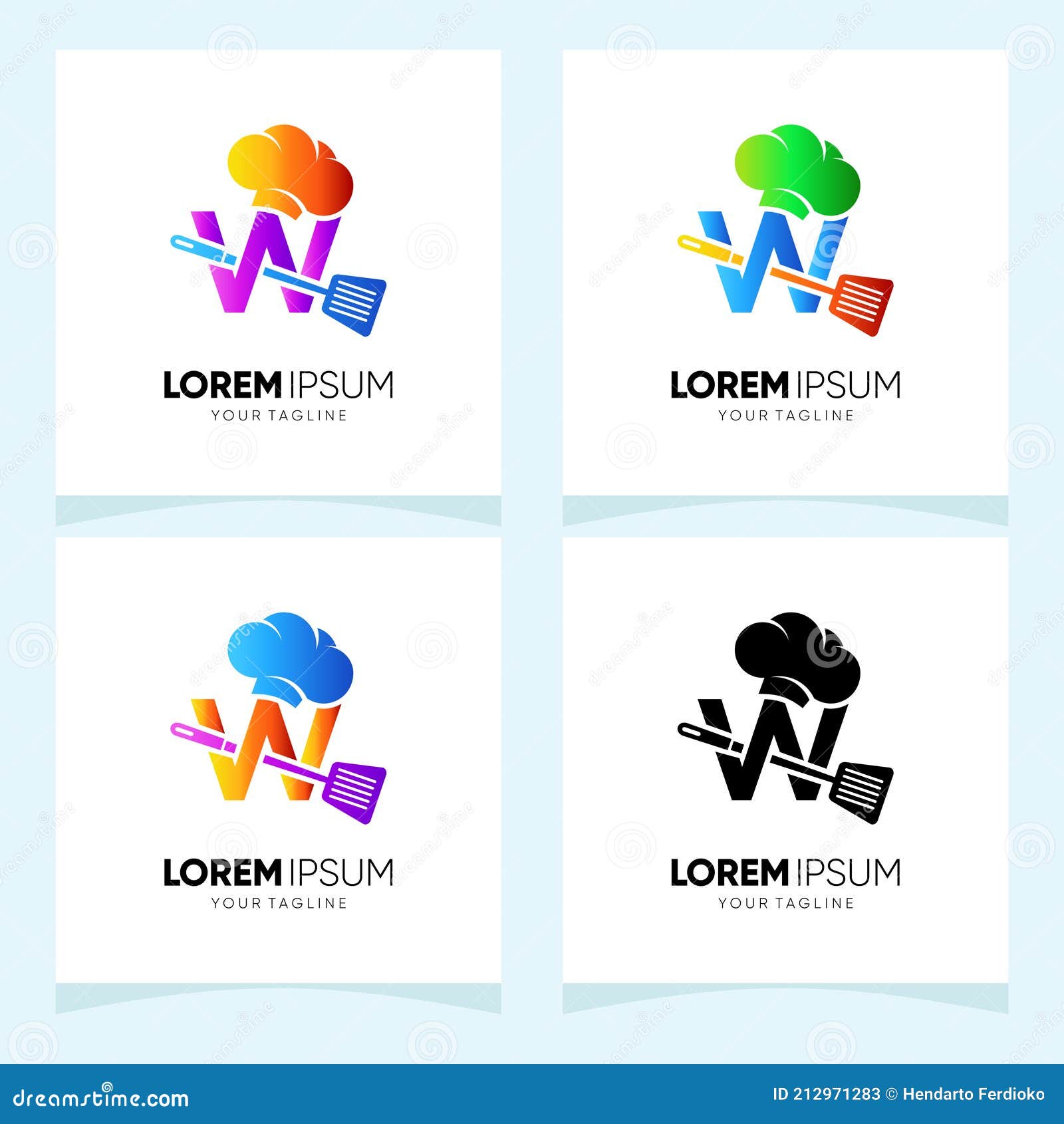 Letter W Chef Hat with Spatula Logo Design Vector Icon Graphic Stock ...