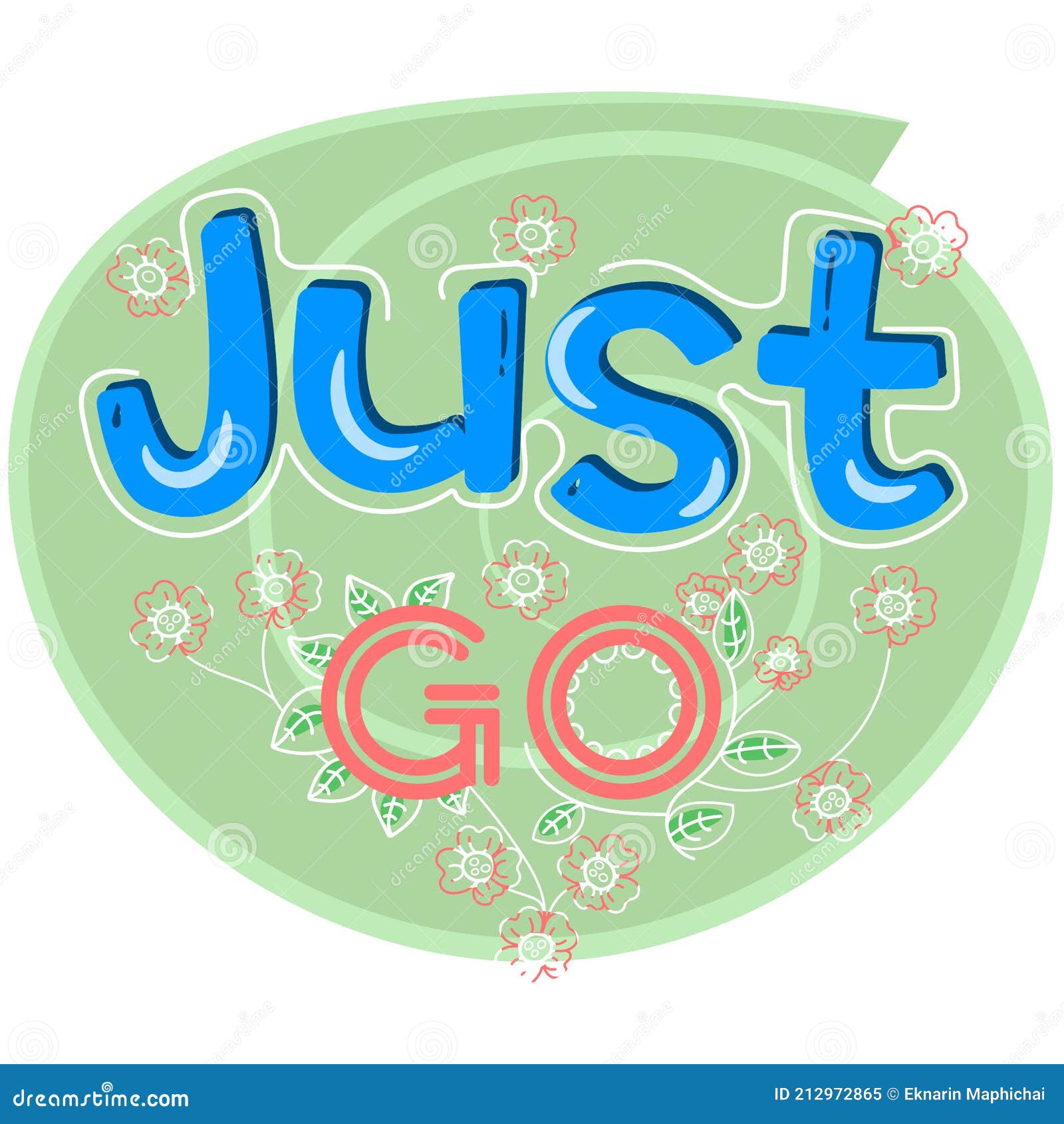 Just Go on a Green Art Pattern Stock Vector - Illustration of ...