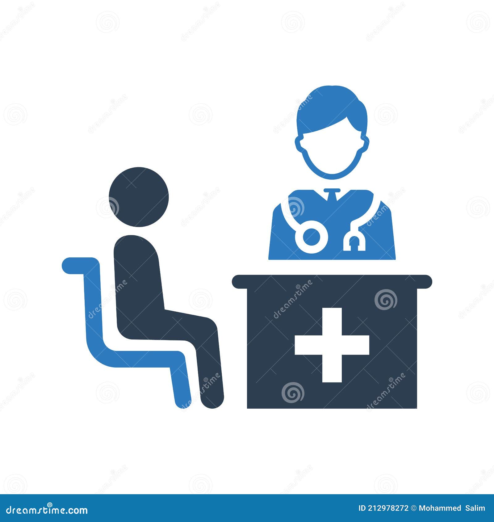 Doctor Advice Icon. Vector Graphics Stock Vector - Illustration of desk ...