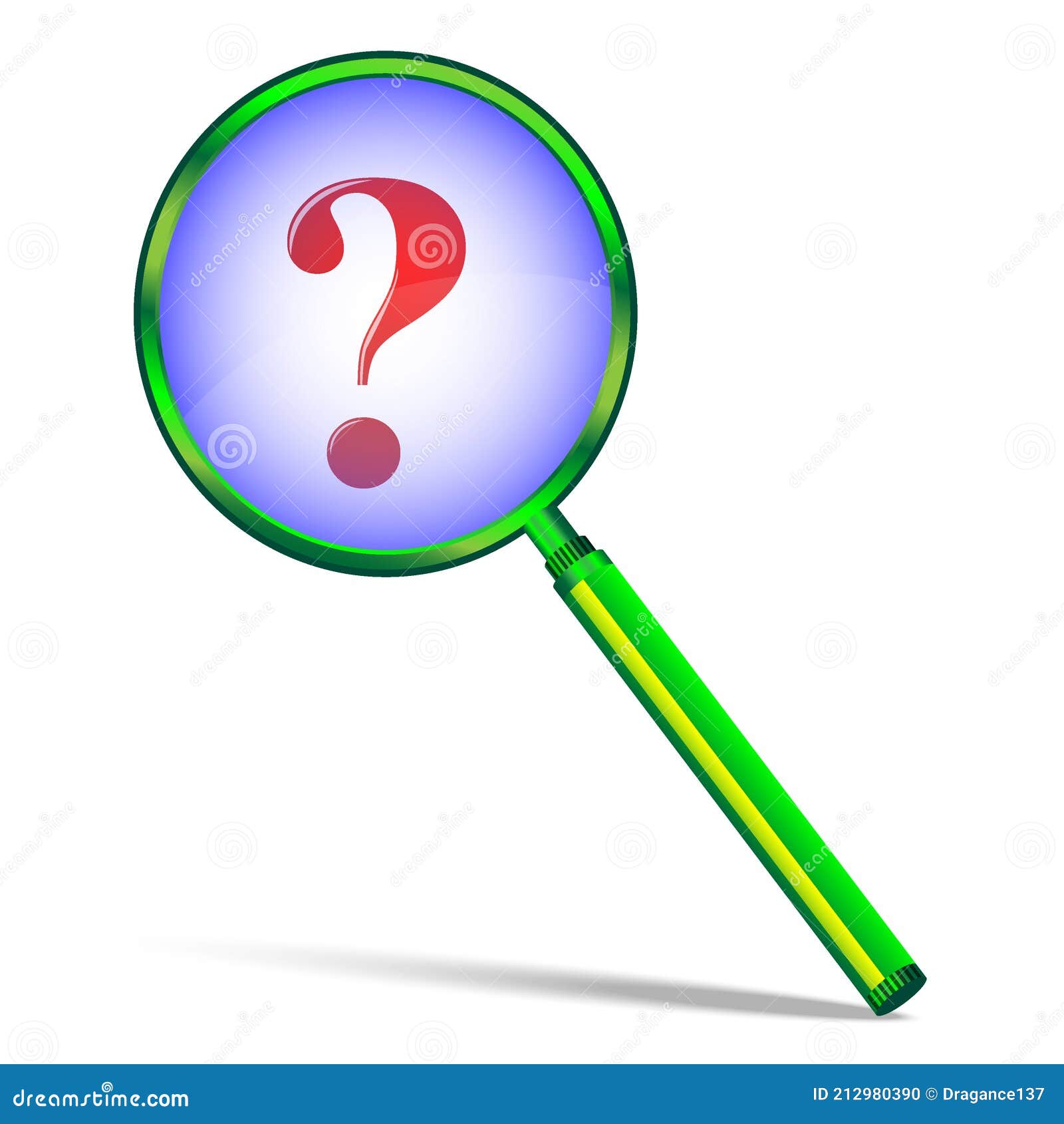 Question Mark Under a Magnifying Glass on White Stock Vector ...
