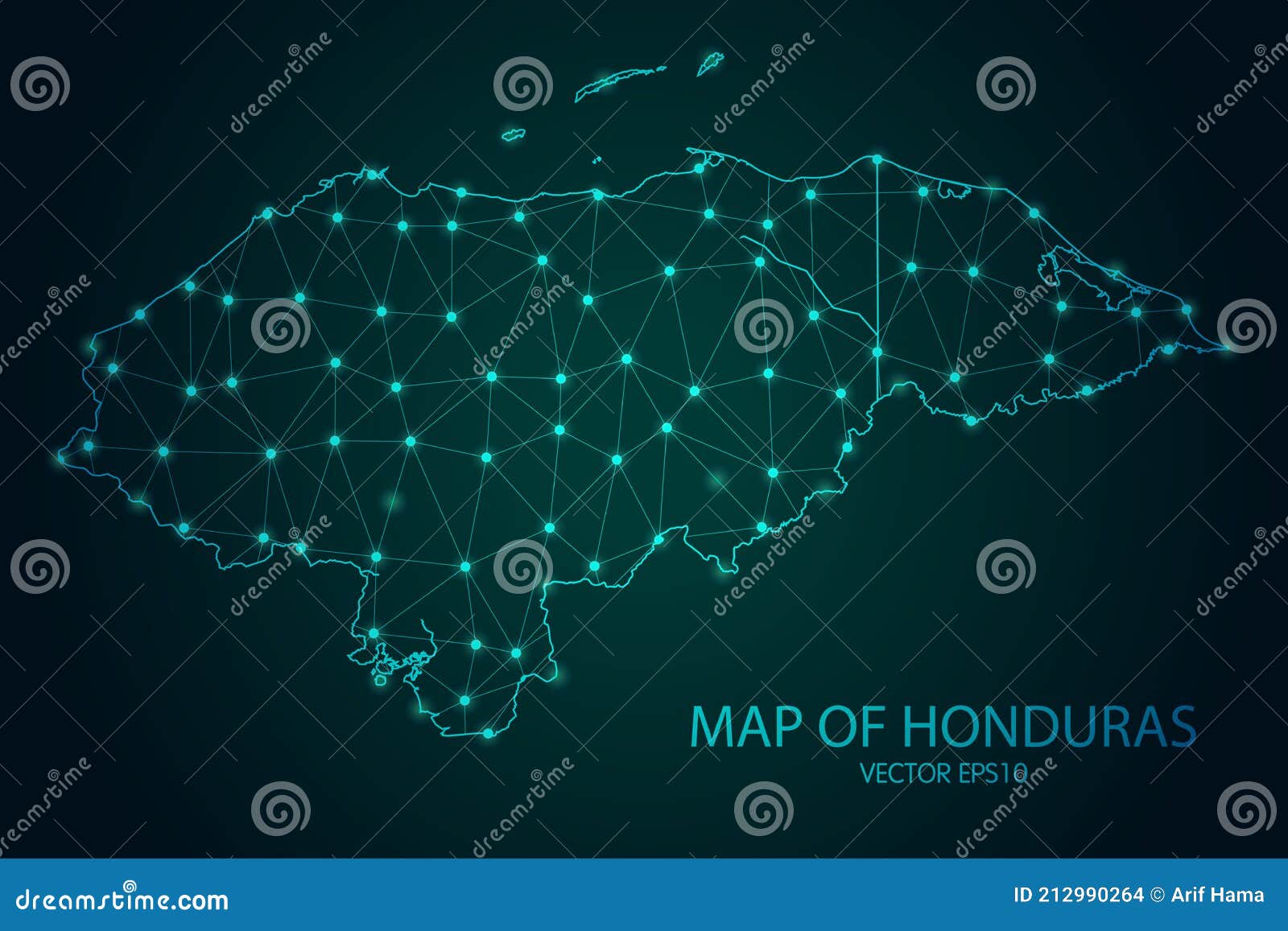 Honduras Polygonal Vector Map. | CartoonDealer.com #105114564