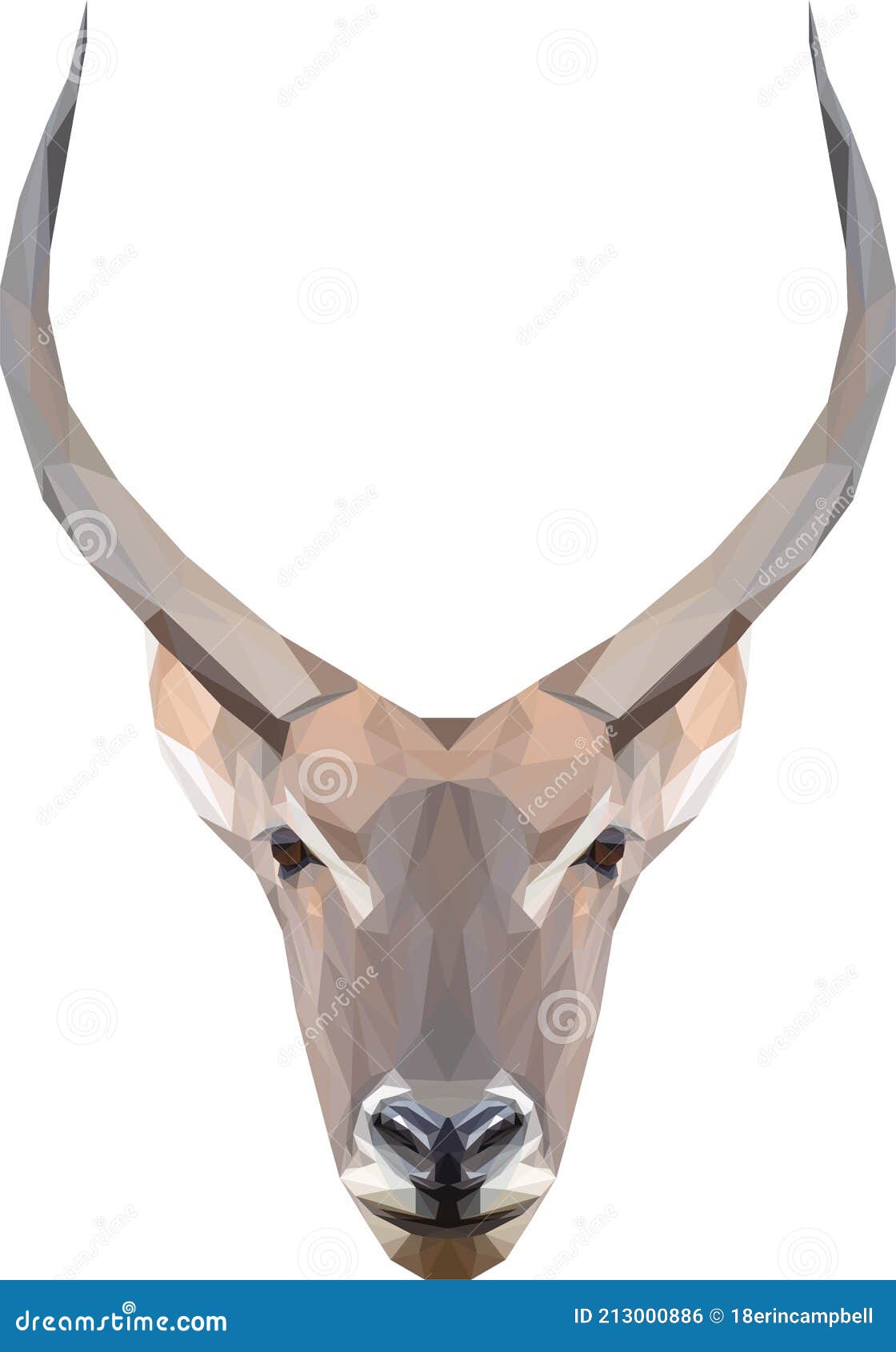 Waterbuck Head Portrait Vector Illustration Isolated On White ...