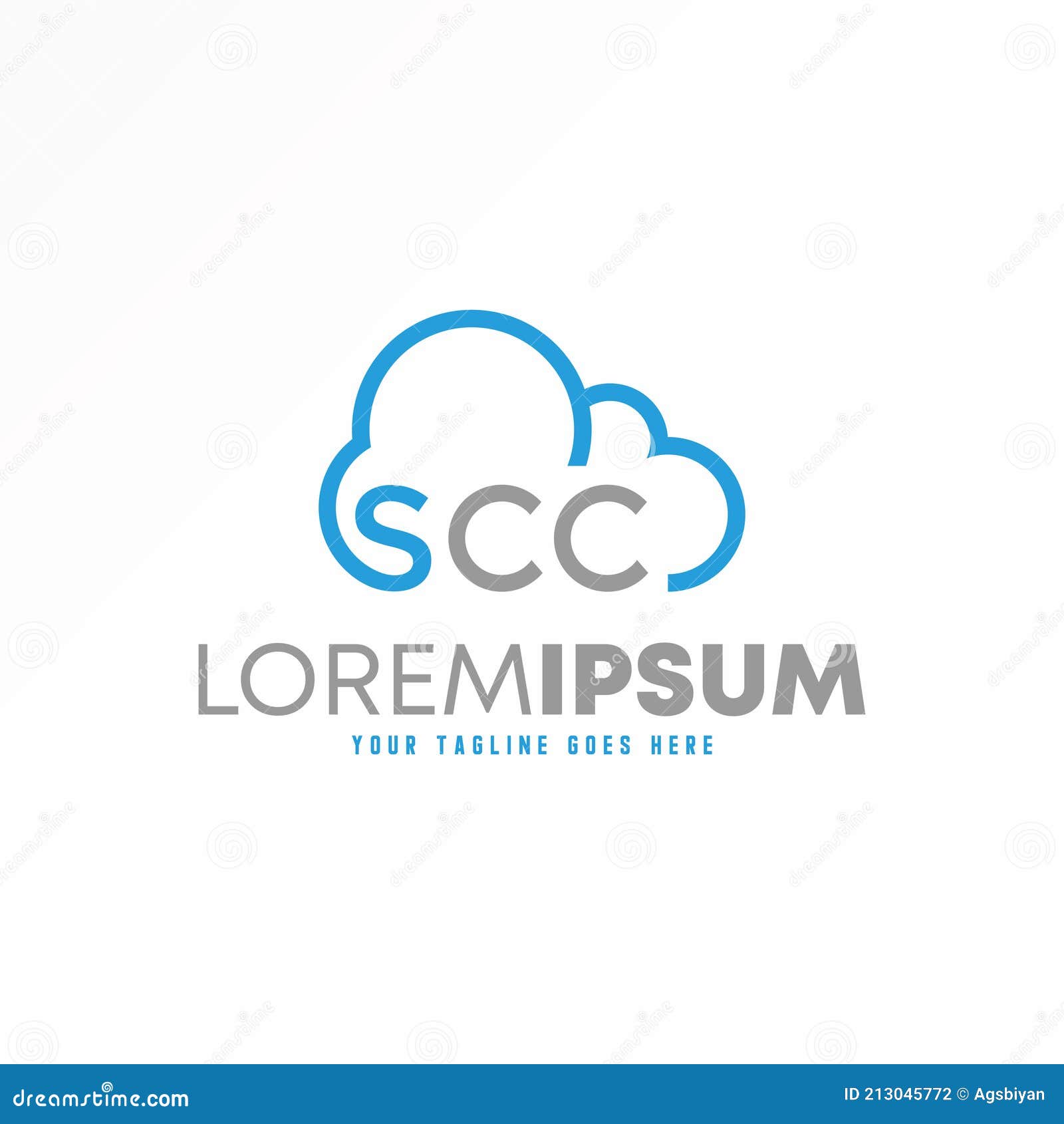 Letter SCC Logo. Cloud Vector Line Art Design Concept. Stock Vector ...