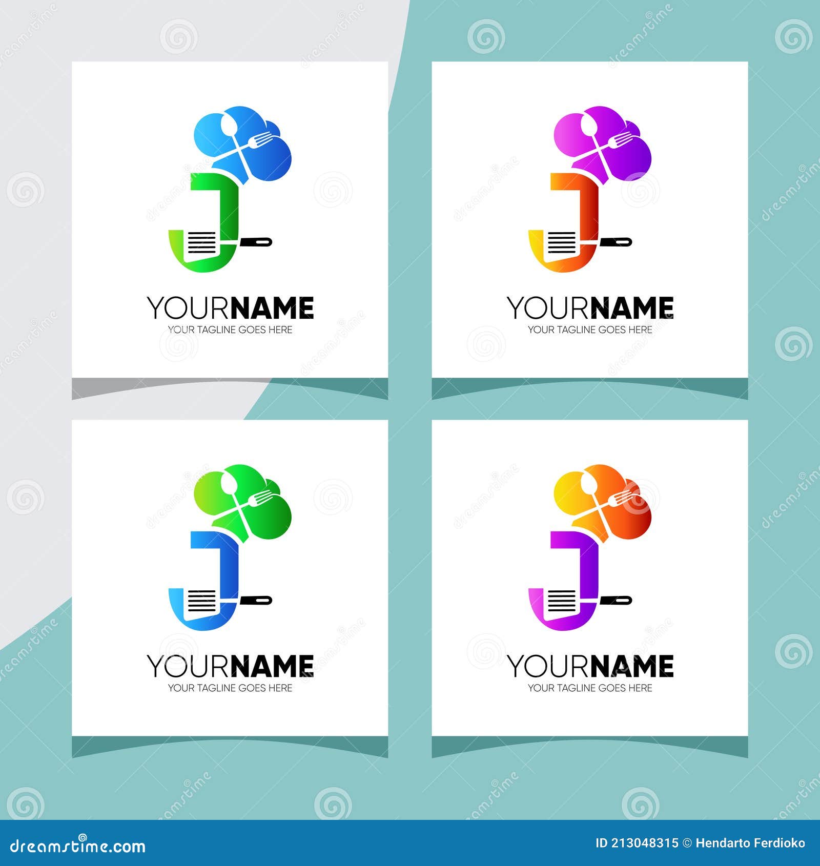 Letter J Chef Hat with Kitchen Utensil Logo Design Vector Icon Graphic ...