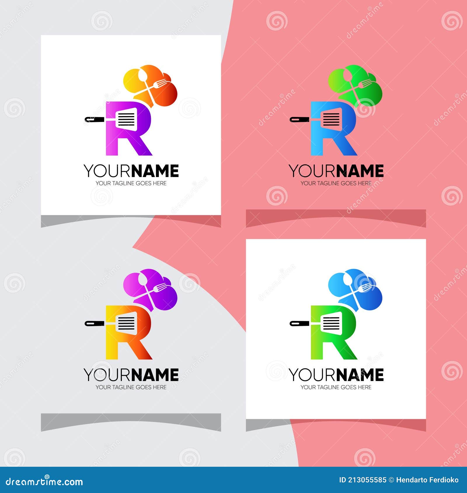 Letter R Chef Hat with Kitchen Utensil Logo Design Vector Icon Graphic ...