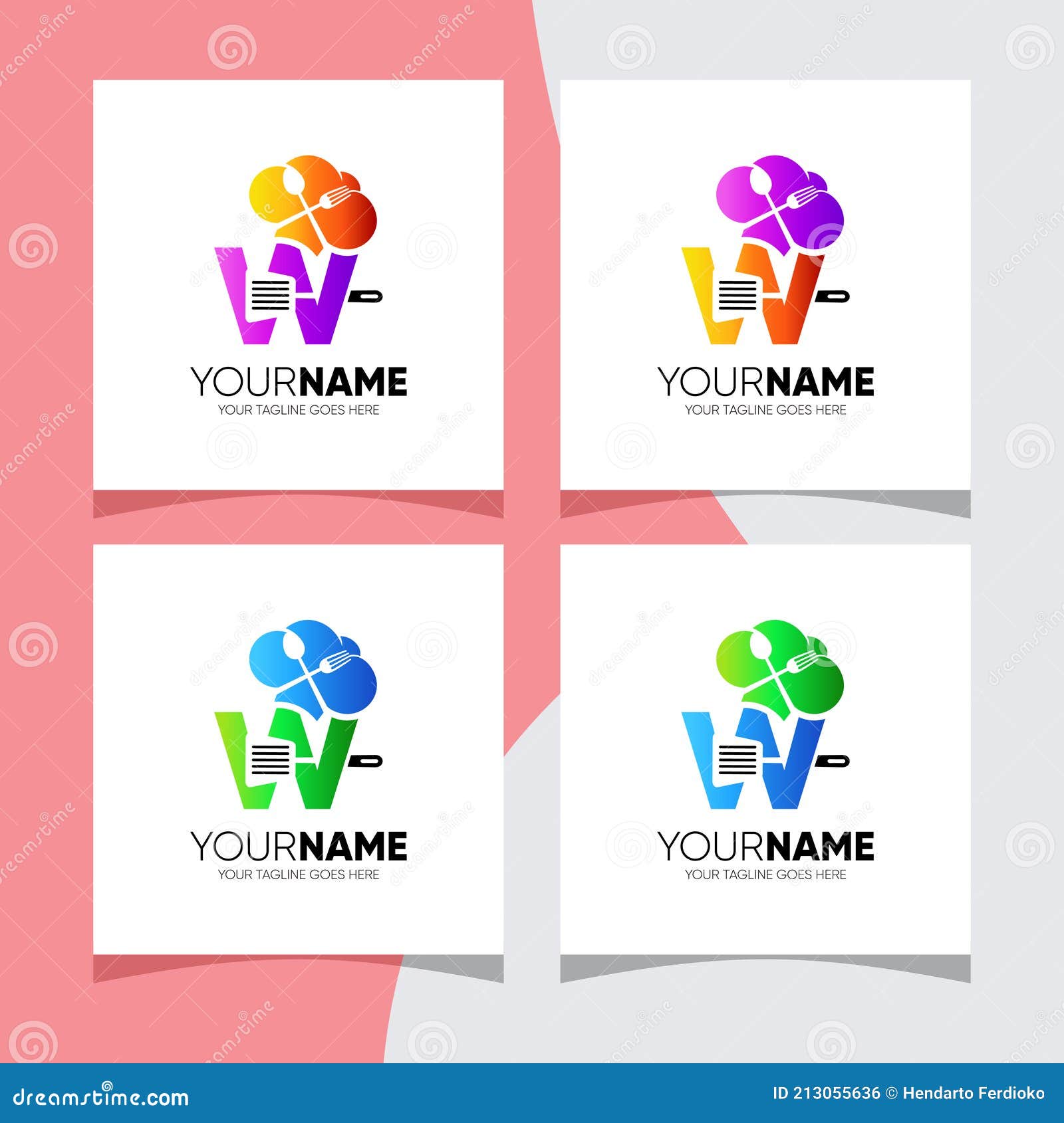 Letter W Chef Hat with Kitchen Utensil Logo Design Vector Icon Graphic ...