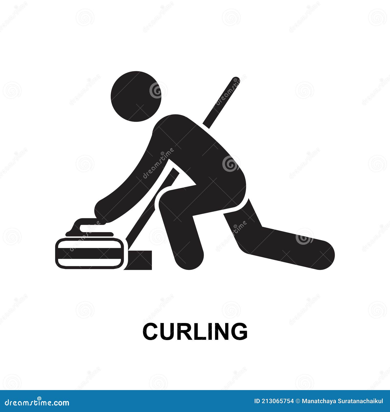 Curling Game Icon Vector Flat Desig Stock Vector - Illustration of ...