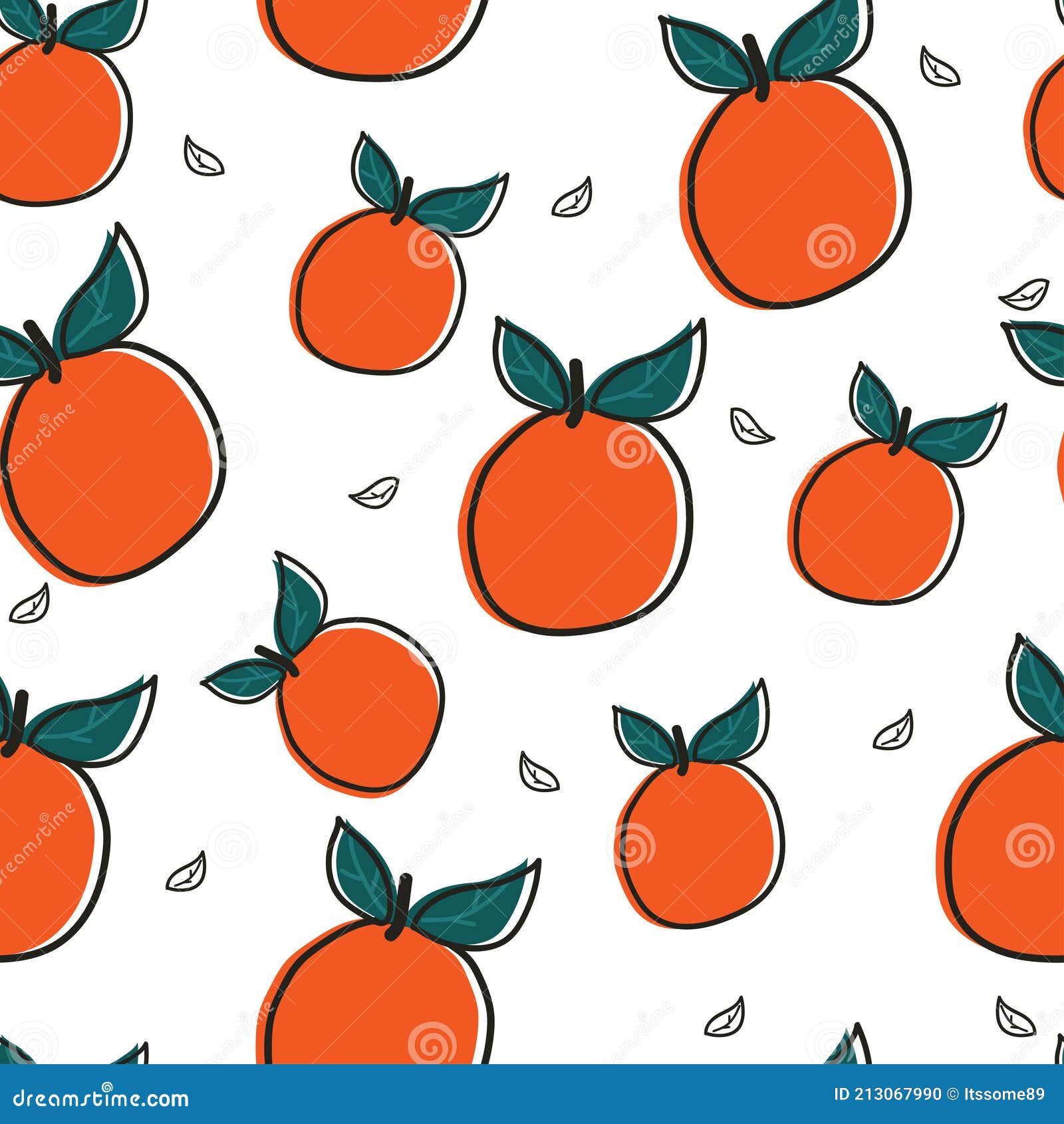 Seamless Pattern with Cute Cartoon Orange for Fabric Print, Textile ...
