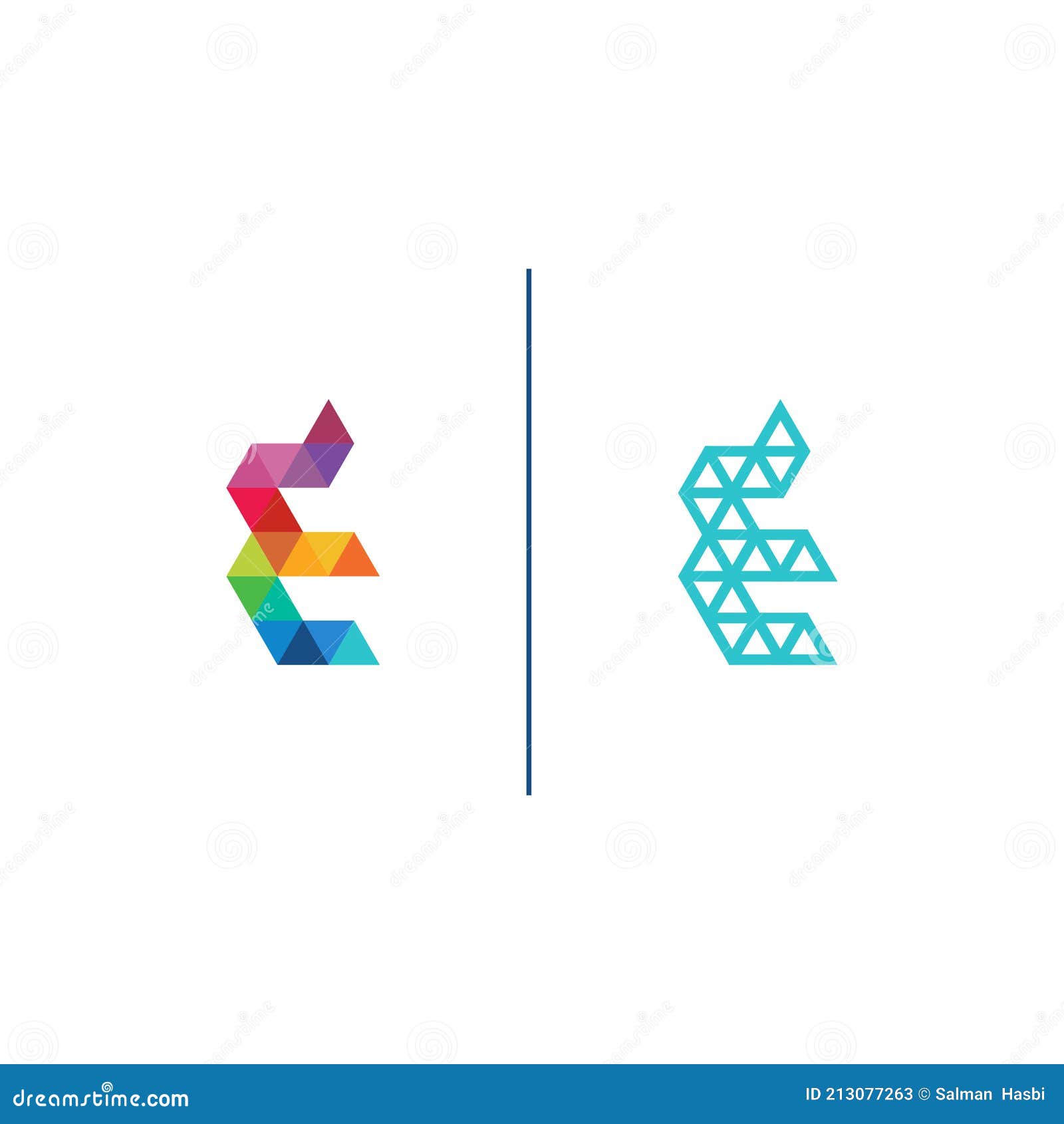 Modern Style E Letter Logo Templateemblem. Vector Image Stock Vector ...