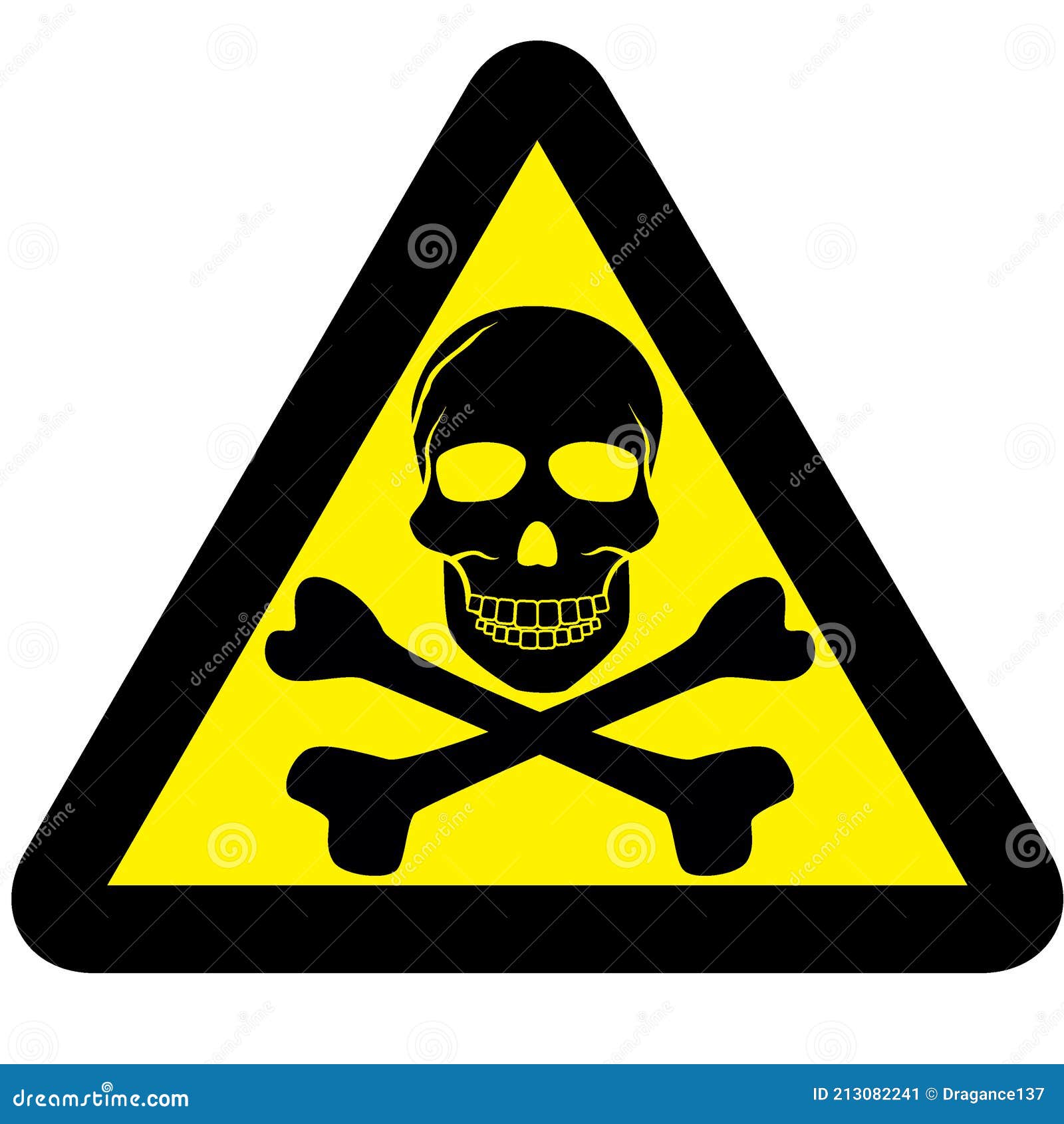 Warning Yellow Sign with Skull Symbol Stock Vector - Illustration of ...