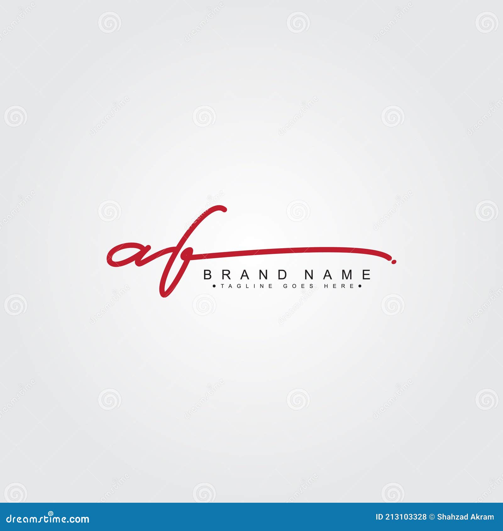 Initial Letter AF Logo - Handwritten Signature Style Logo Stock Vector ...